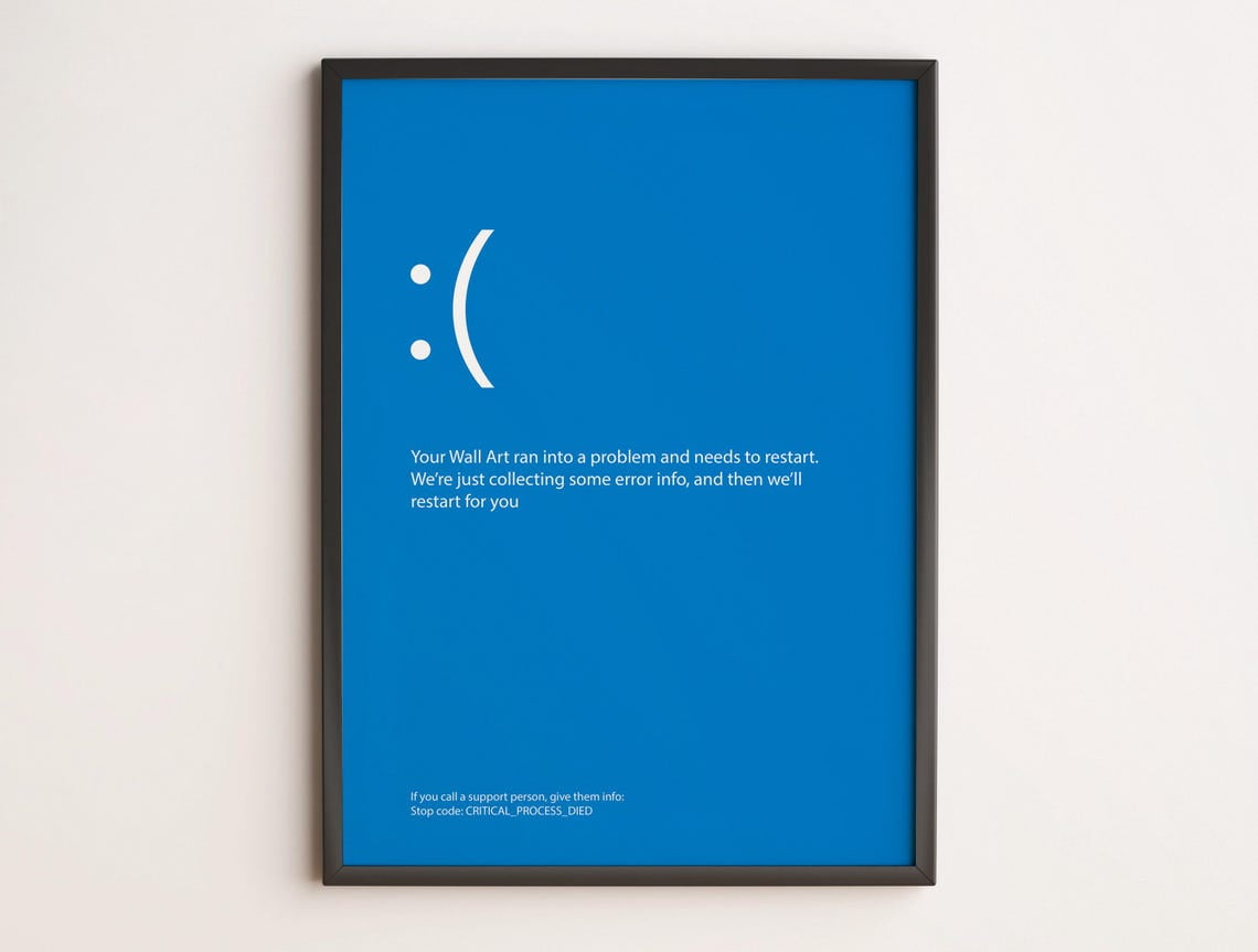 Modroom Blue Screen Wall Art | Tech Poster | Programmer Wall Art ...