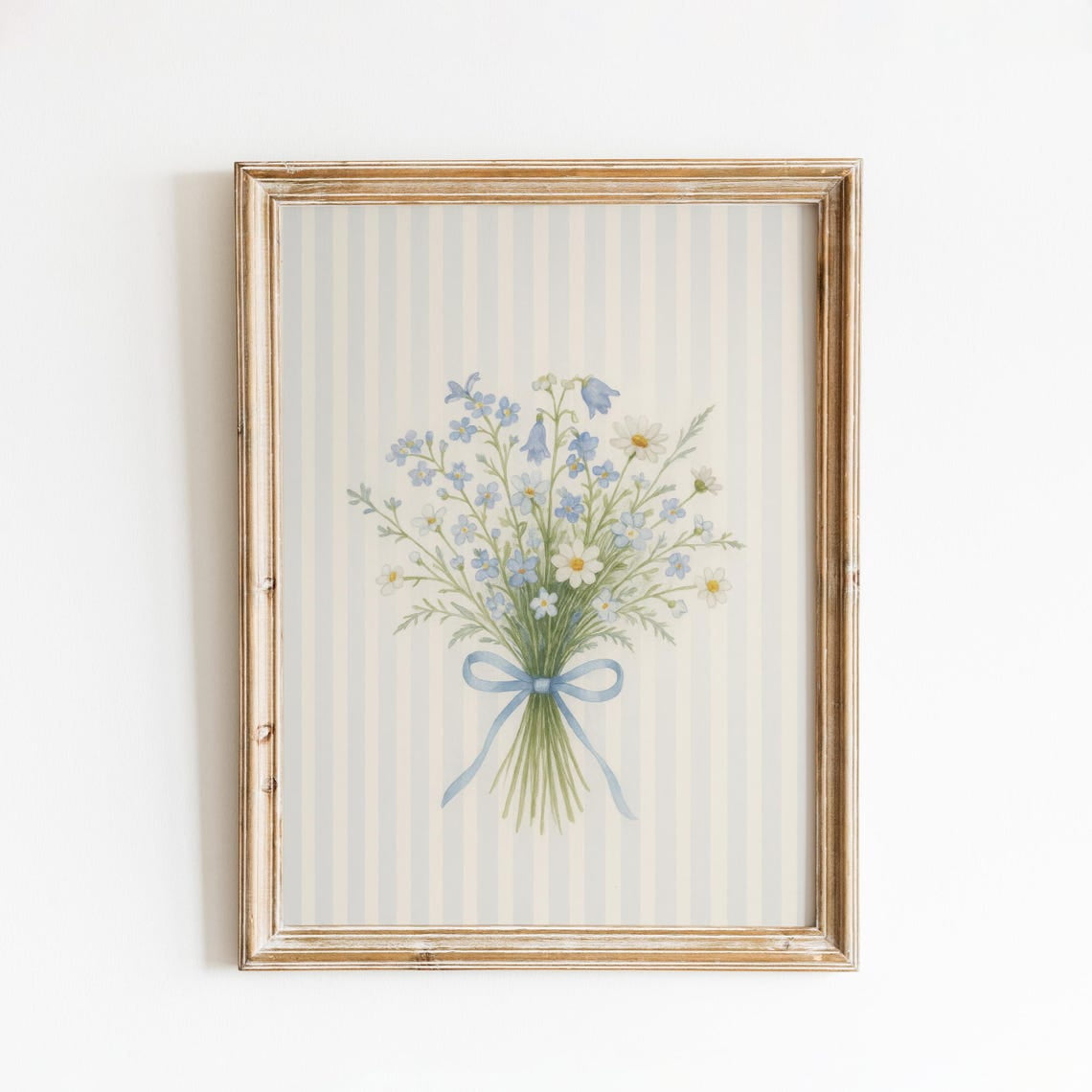 Modroom Blue Wildflower Bouquet Poster - Cottagecore Botanical Poster ...