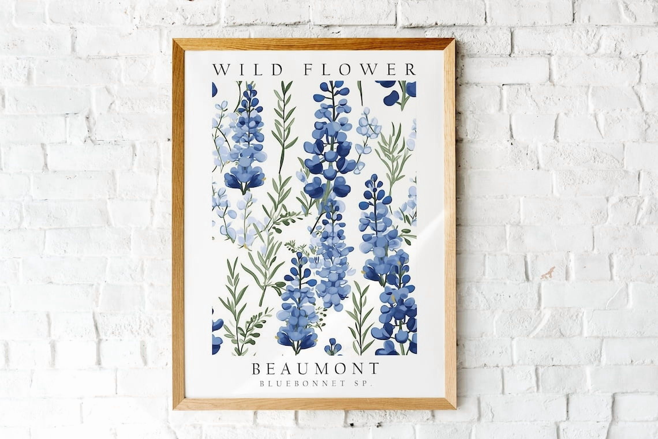 Modroom Bluebonnet Poster Wild Flower of Beaumont Wall Decor, 16x24 ...