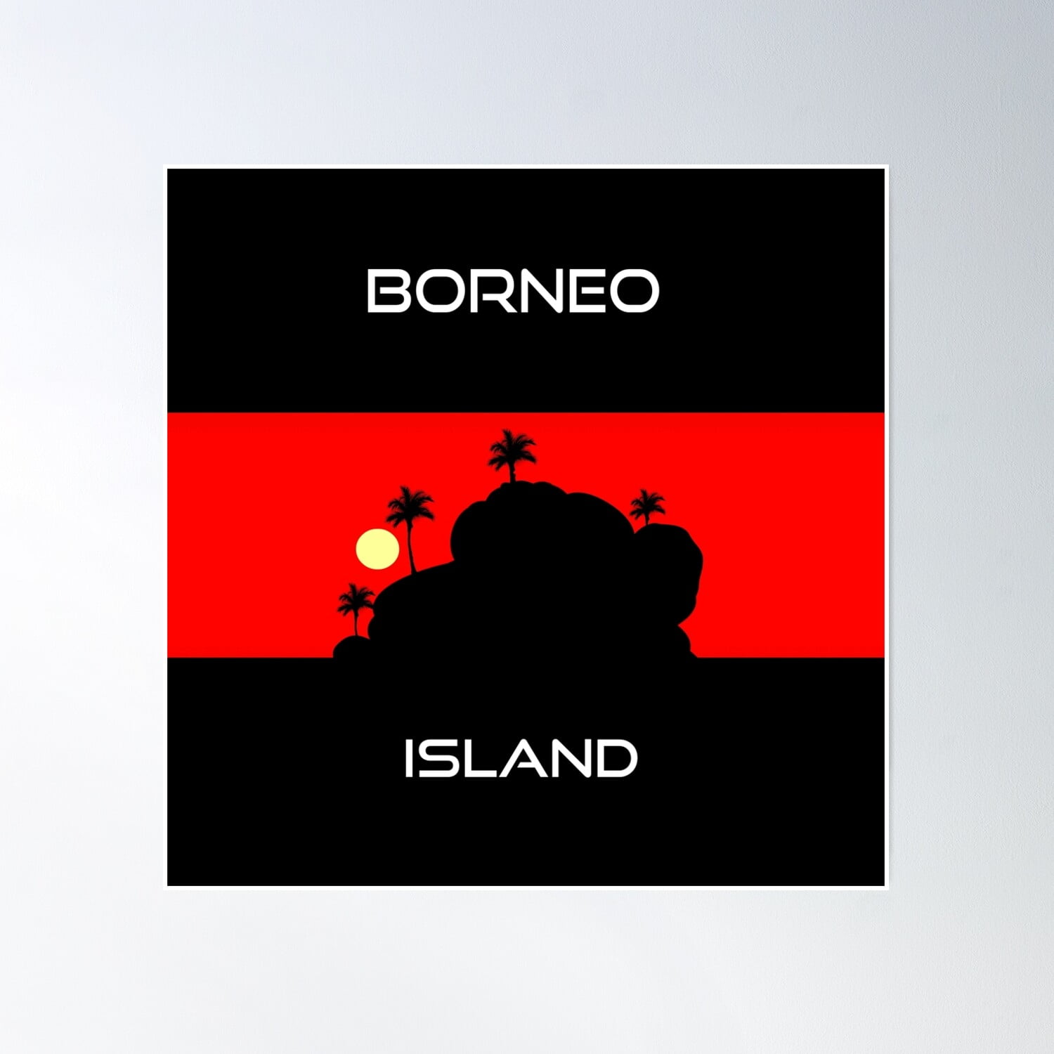 Modroom Borneo Island Poster Wall Art, Modern Wall Decor, 30x30 ...