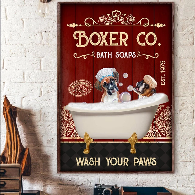 Modroom Boxer Co Bath Soaps Wash Your Paws Bathroom Boxes Dog Dogs ...