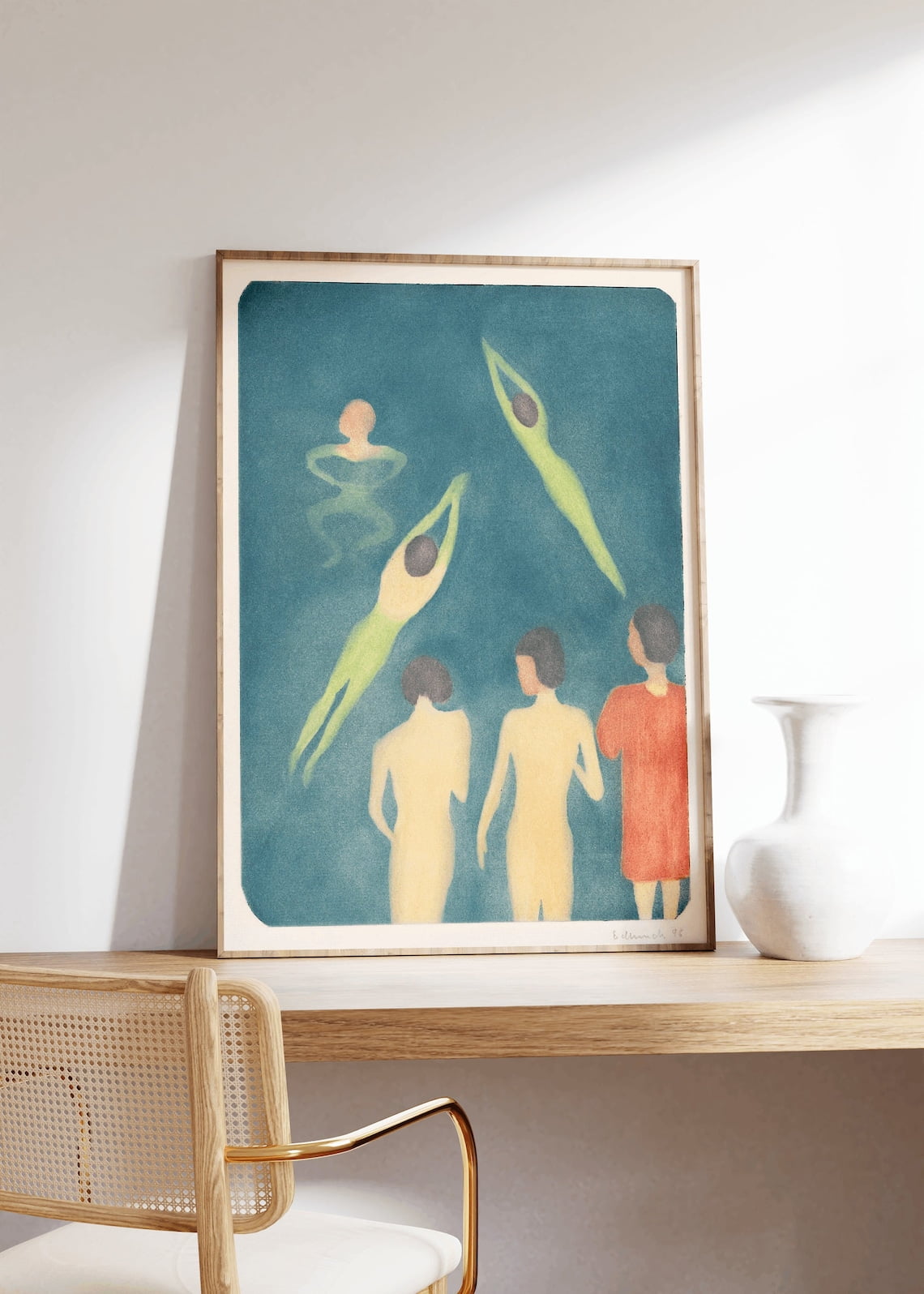 Modroom Boys Bathing Poster Edvard Munch Vintage Impressionism Wall Art ...