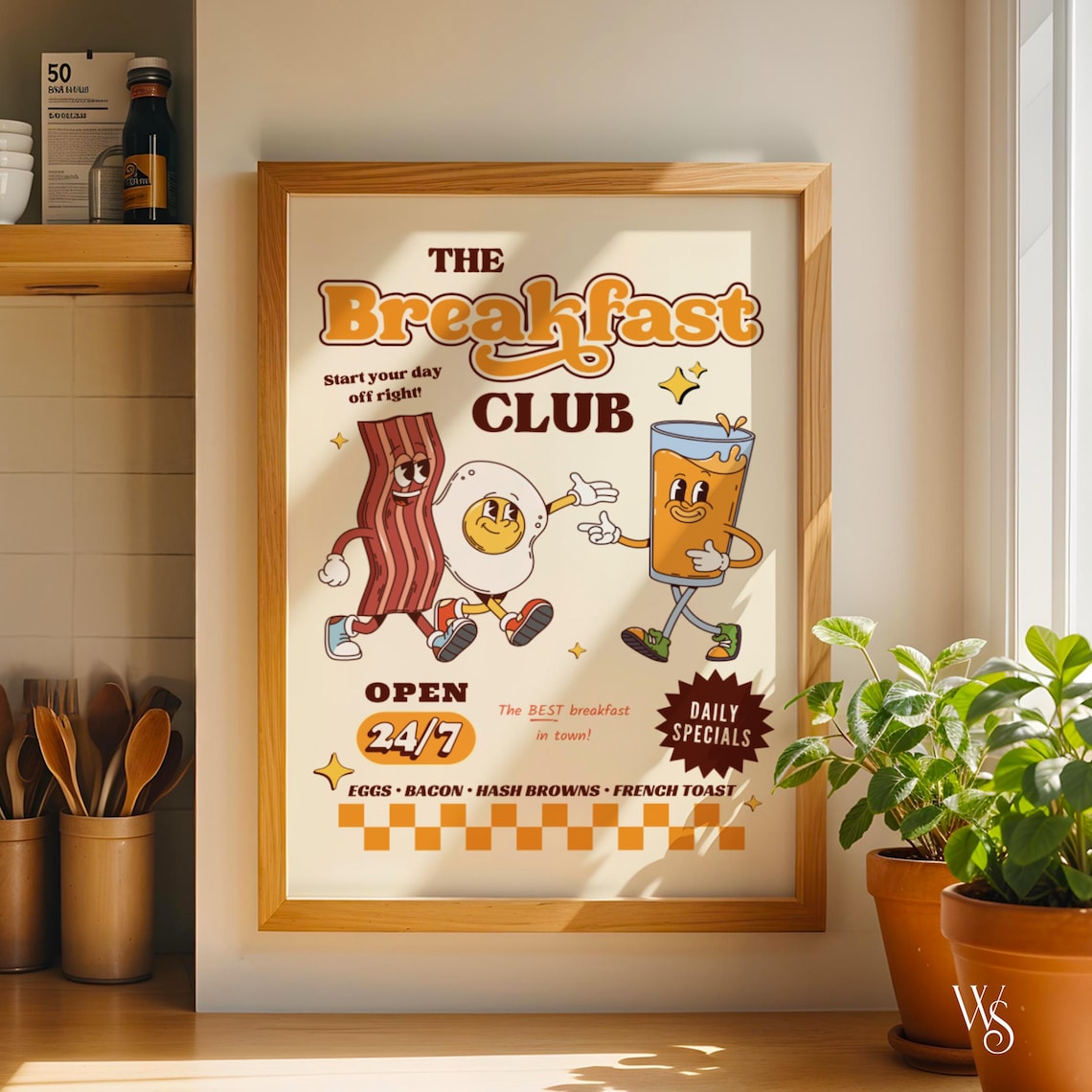 Modroom Breakfast Club Poster Print | Vintage Kitchen Art Print | 80S ...
