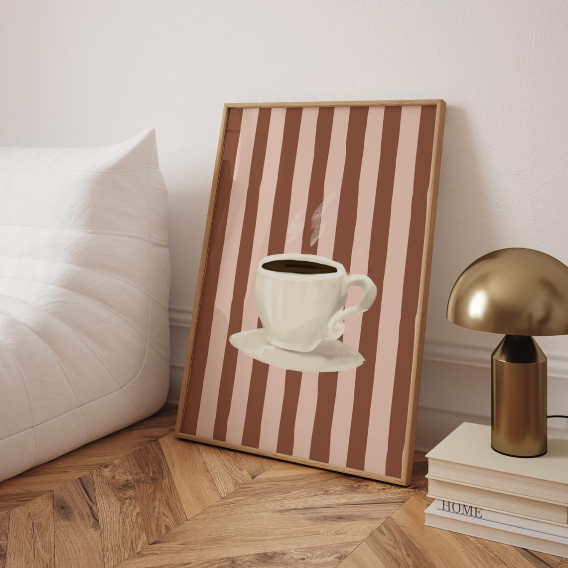 Modroom Brown Coffee Print Aesthetic Kitchen Decor Minimalist Bar Cart ...