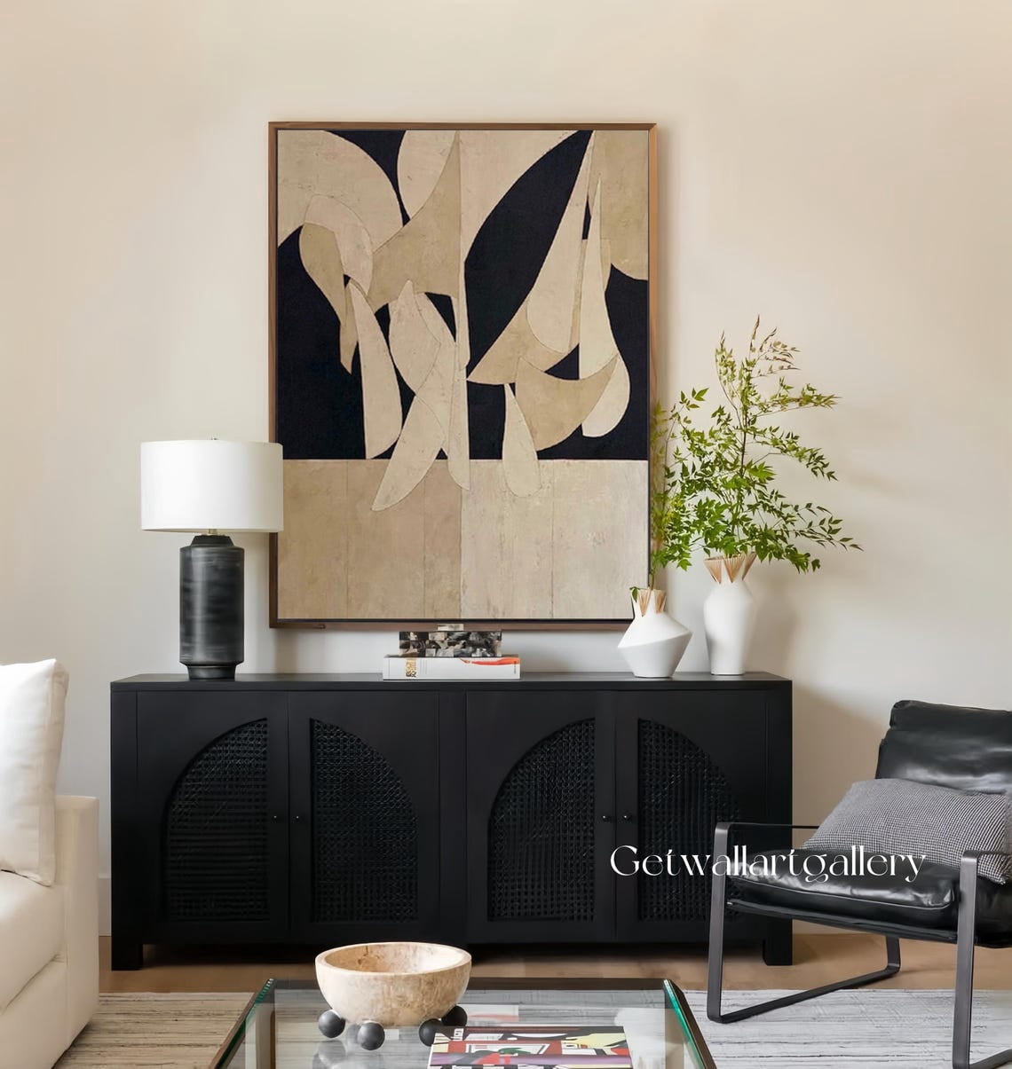 Modroom Brown and Black Abstract Poster Wall Art Wabi-Sabi Neutral Boho ...