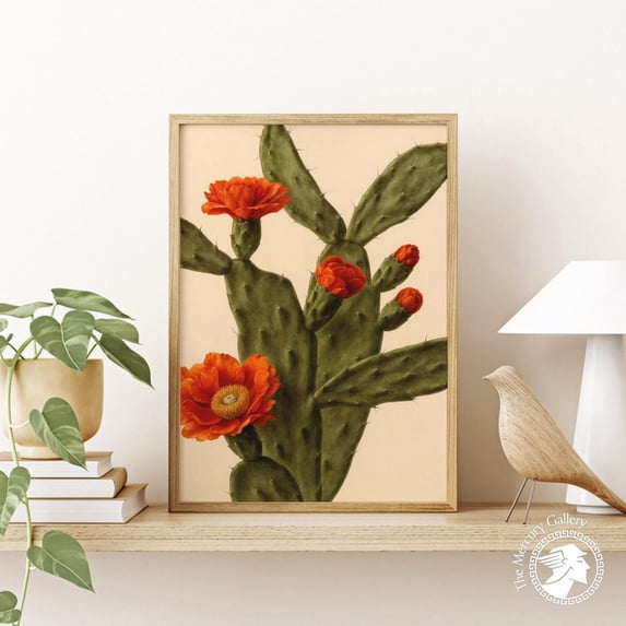 Modroom Cactus Bloom Poster, Botanical Desert Flower Print, Boho ...