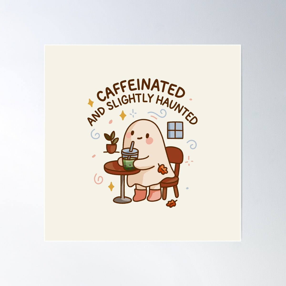 Modroom Caffeinated And Slightly Haunted – Cute Cozy Ghost With Matcha ...