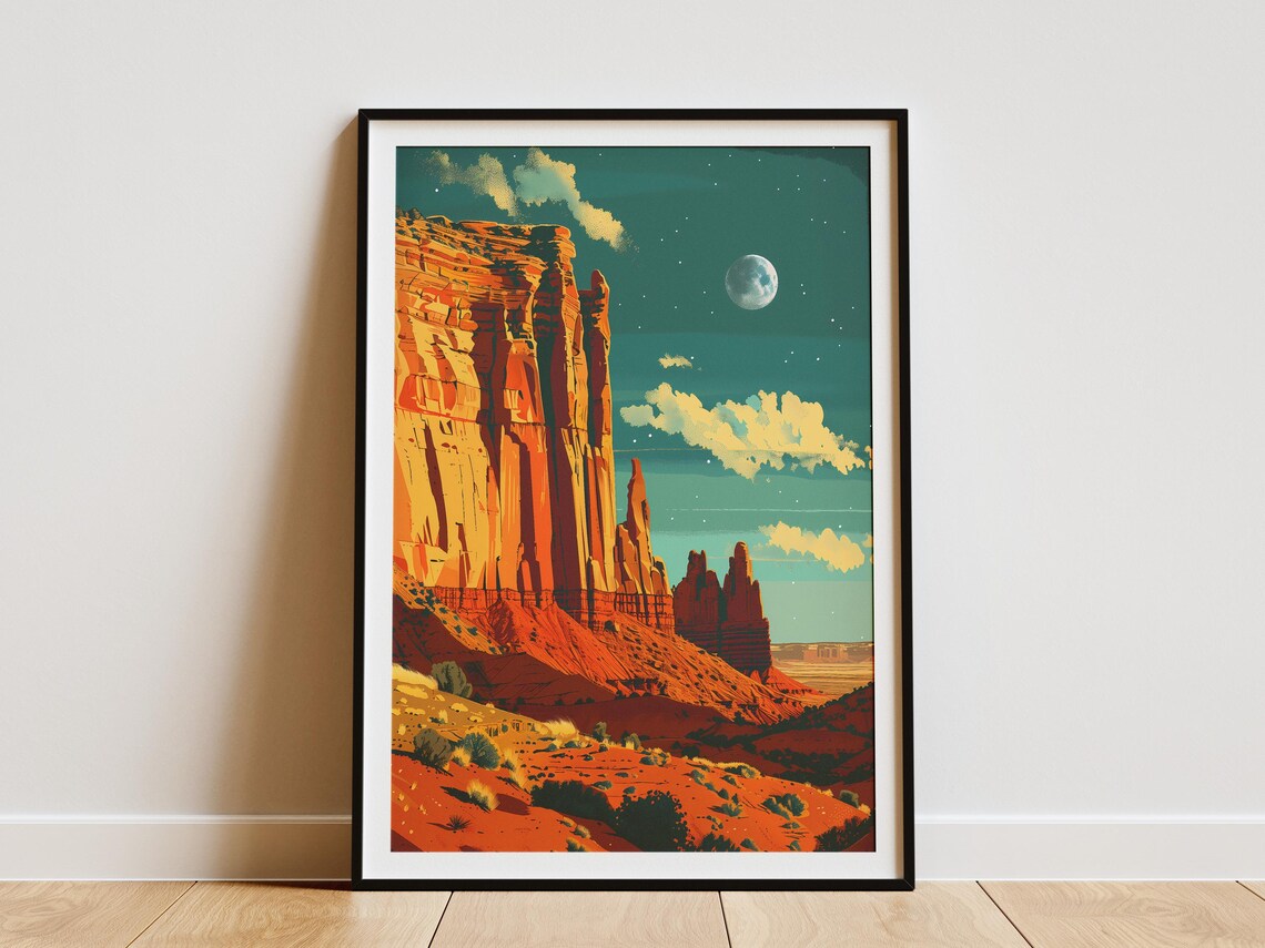 Modroom Capitol Reef National Park Poster Vintage Travel Poster Red ...