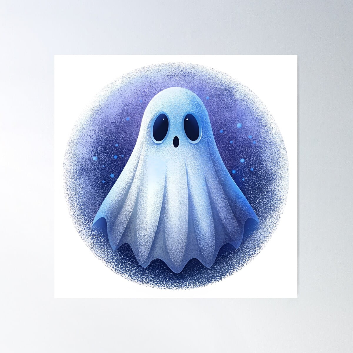 Modroom Cartoon Cute Ghost Character Poster, Modern Decor, 16x16 ...