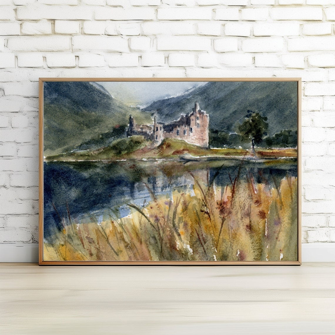 Modroom Castle Painting Kilchurn Castle Print Scottish Landscape Fine ...
