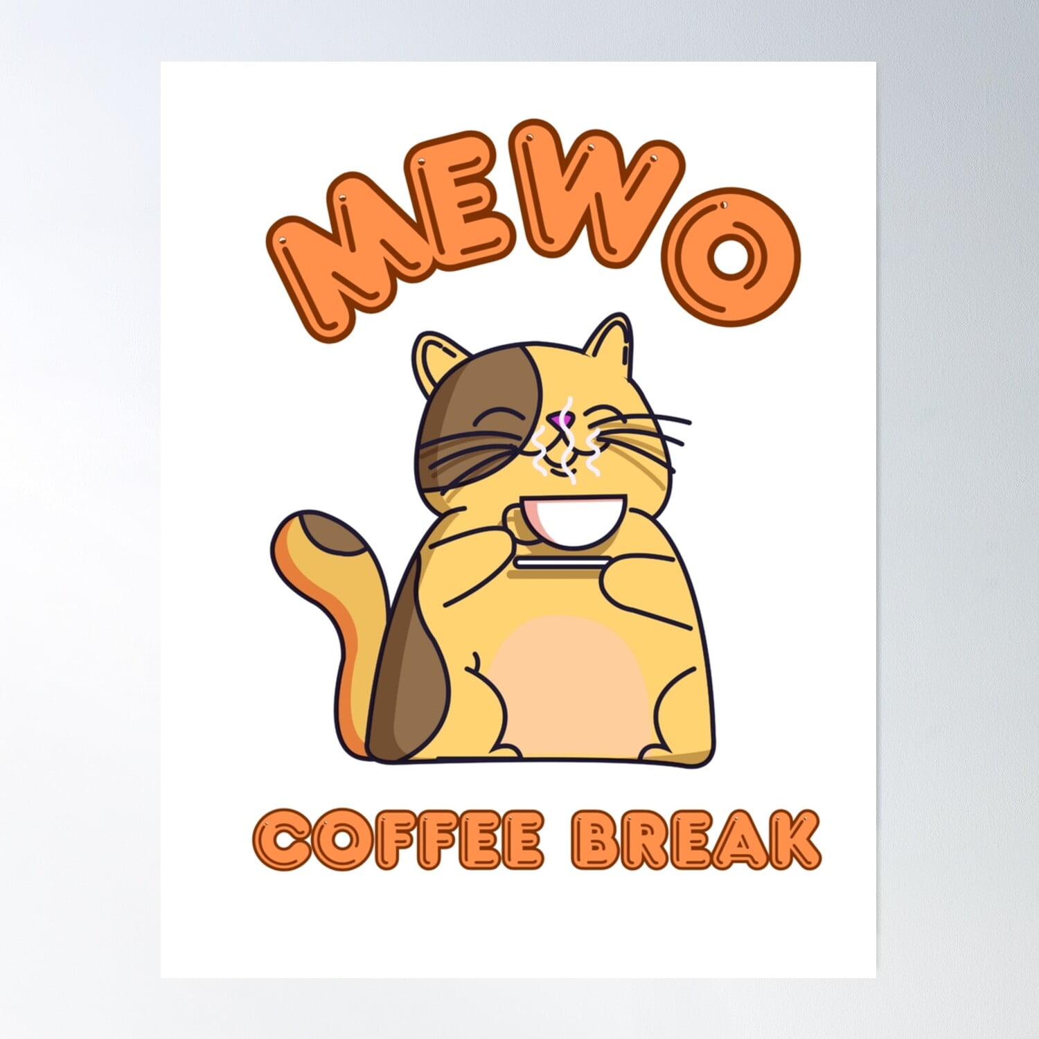 Modroom Cat Coffee Break Design. Mewo Coffee Break. Poster Wall Art ...