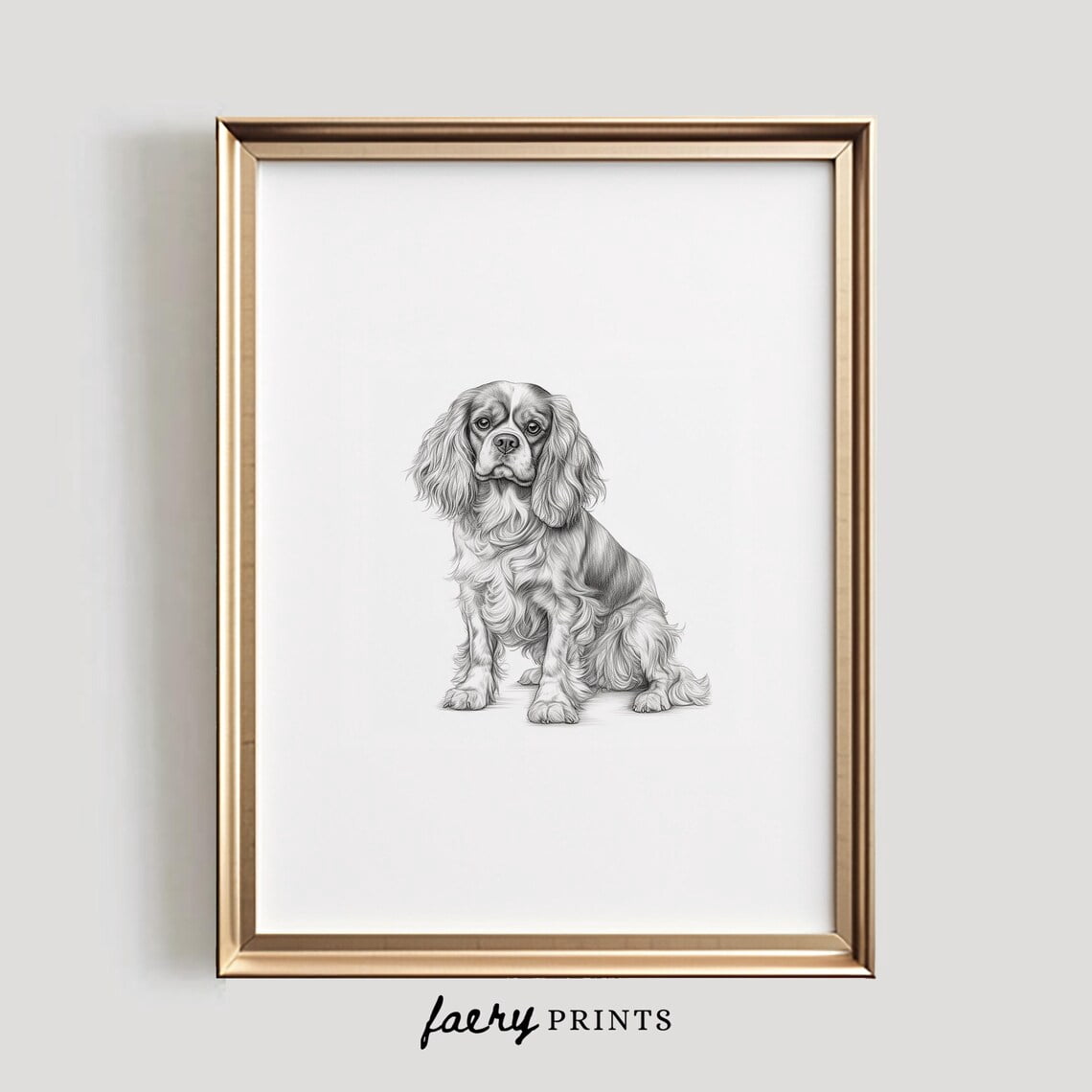 Modroom Cavalier King Charles Spaniel Print | Cocker Spaniel Dog Sketch ...