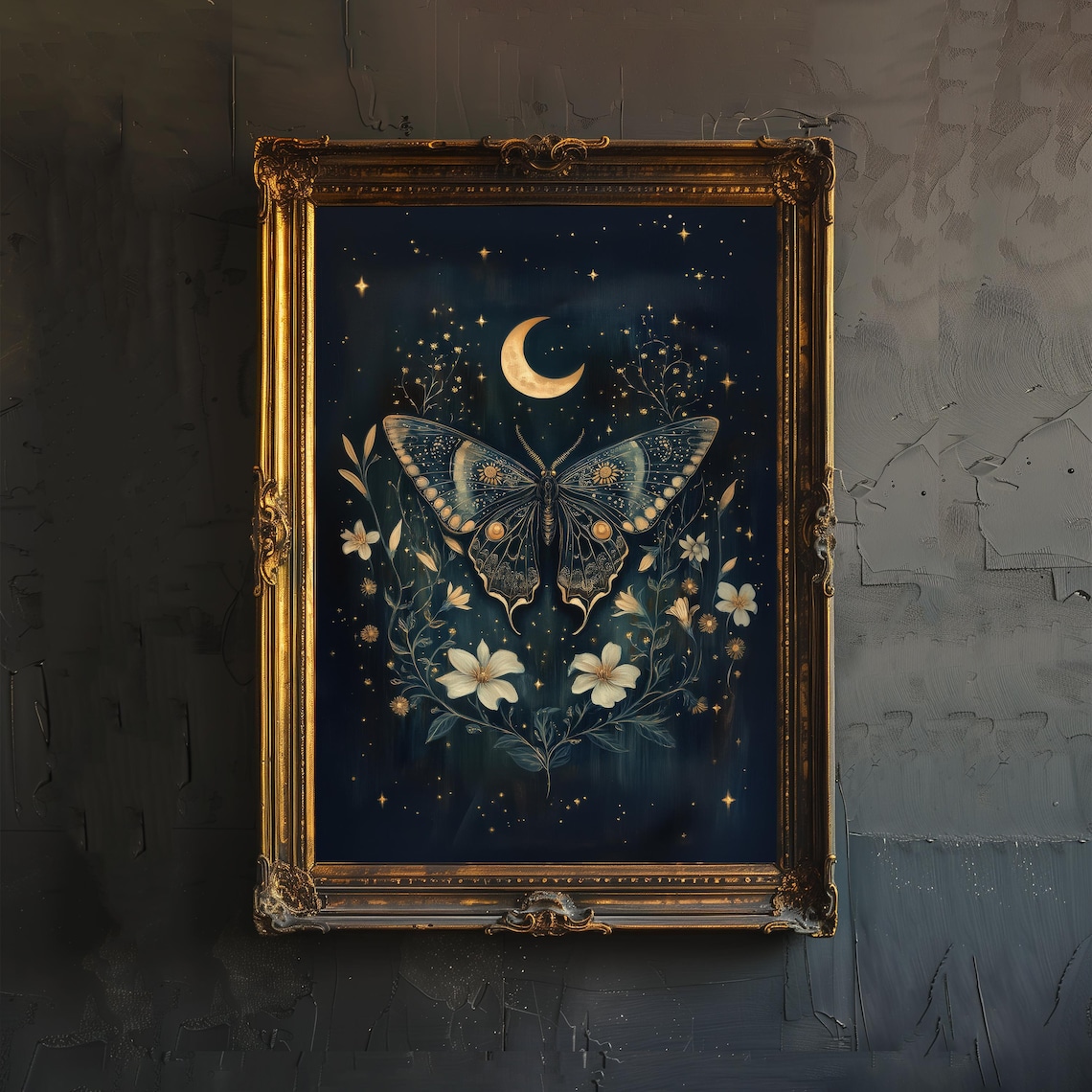 Modroom Celestial Moth Cottagecore Mystical Insect Poster Gallery ...