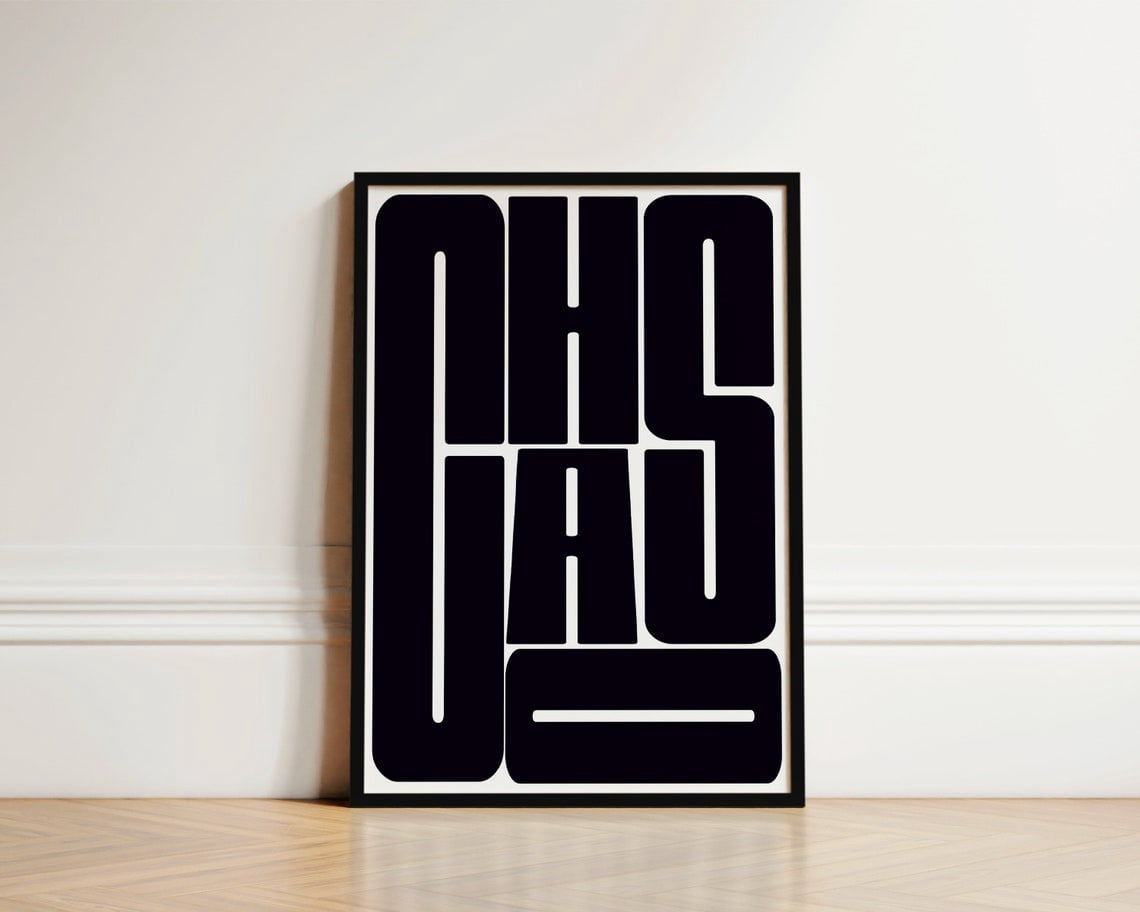 Modroom Chaos Typography Jumbled Print, Aesthetic Room Decor, Trendy ...