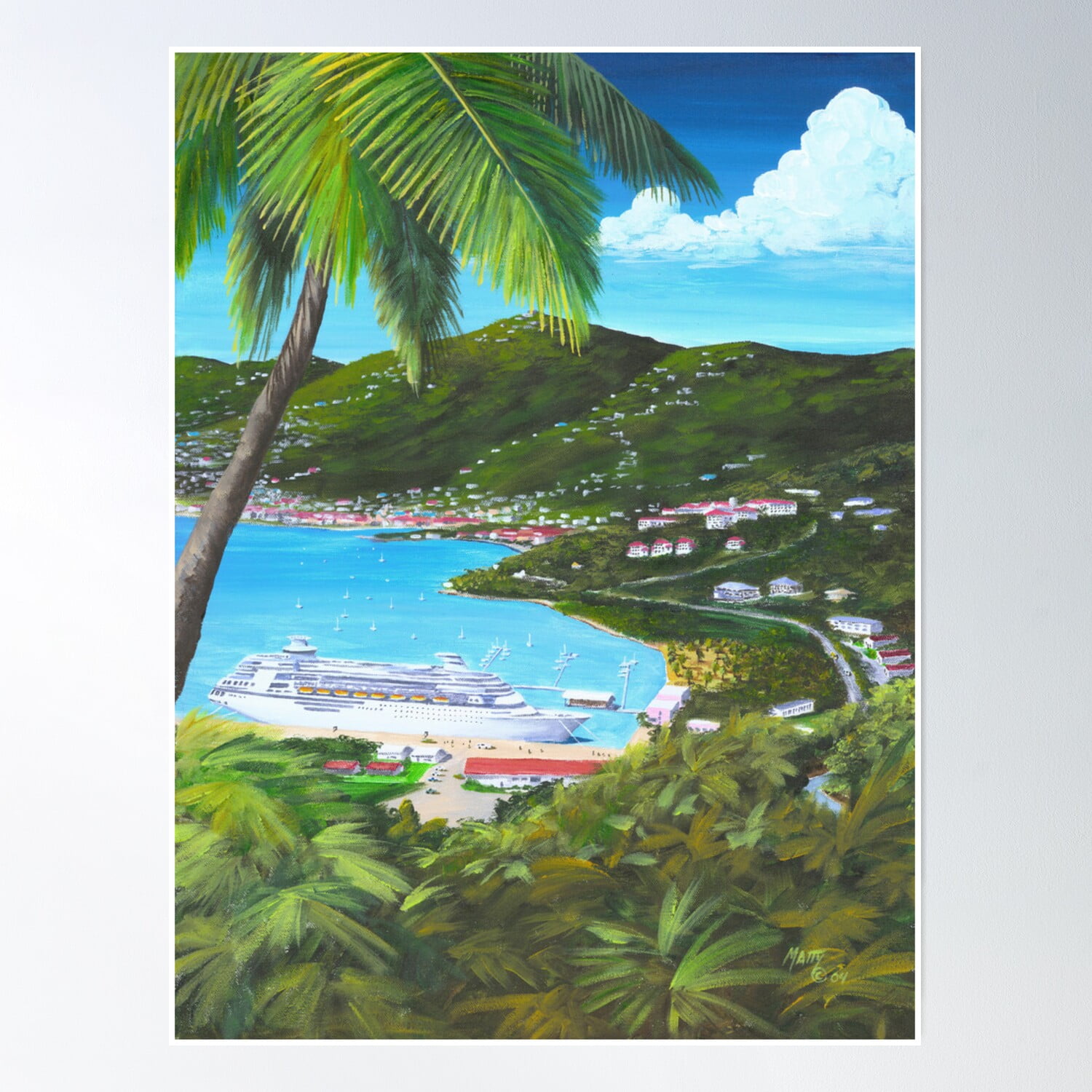 Modroom Charlotte Amalie Harbor St Thomas, Usvi Poster Wall Art, Modern ...
