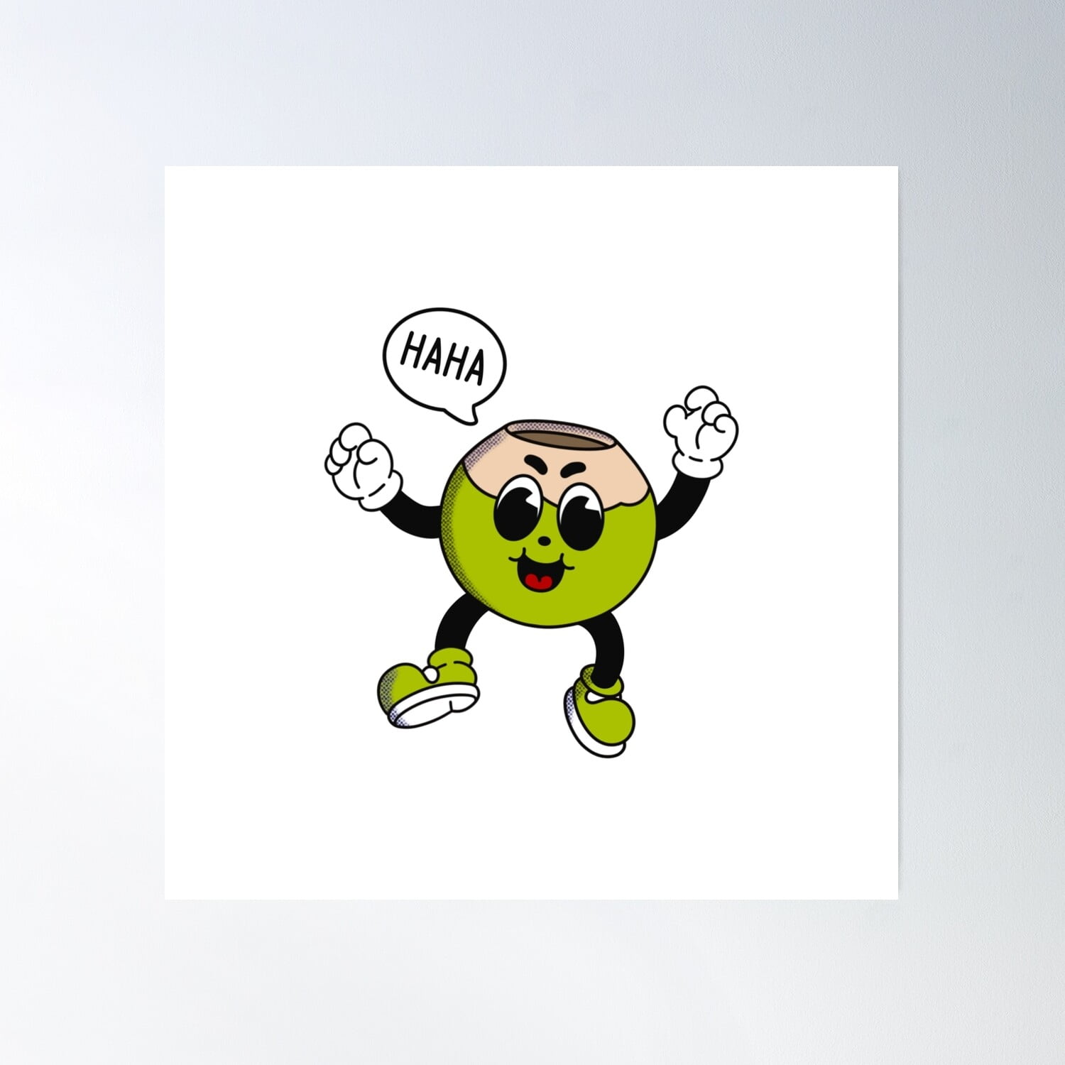 Modroom Cheeky Coconut Chuckles - Fun Fruit Character Design Poster ...