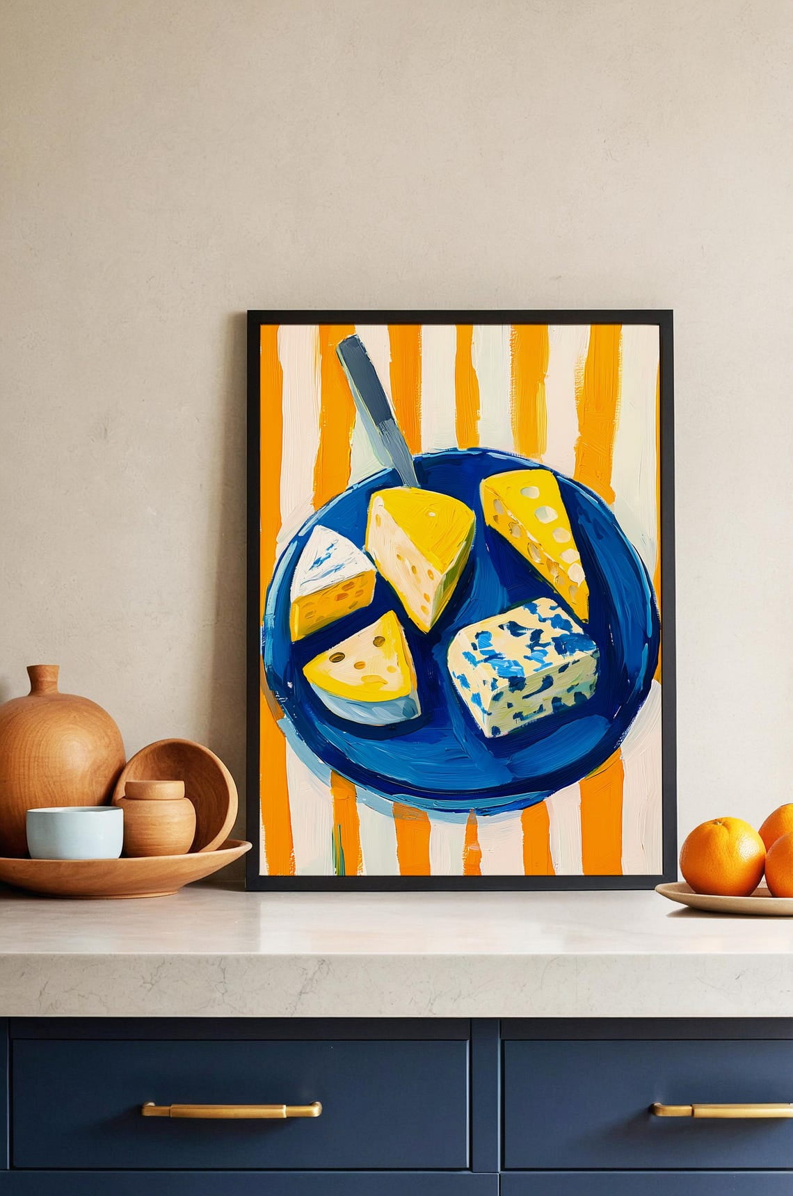 Modroom Cheese Plate Acrylic Art Print, Maximalist Cheese Poster ...
