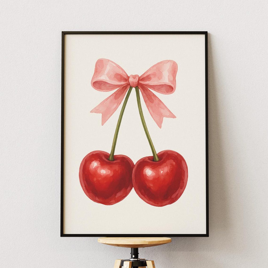 Modroom Cherry Digital Wall Art Cute Coquette Kitchen Poster With ...