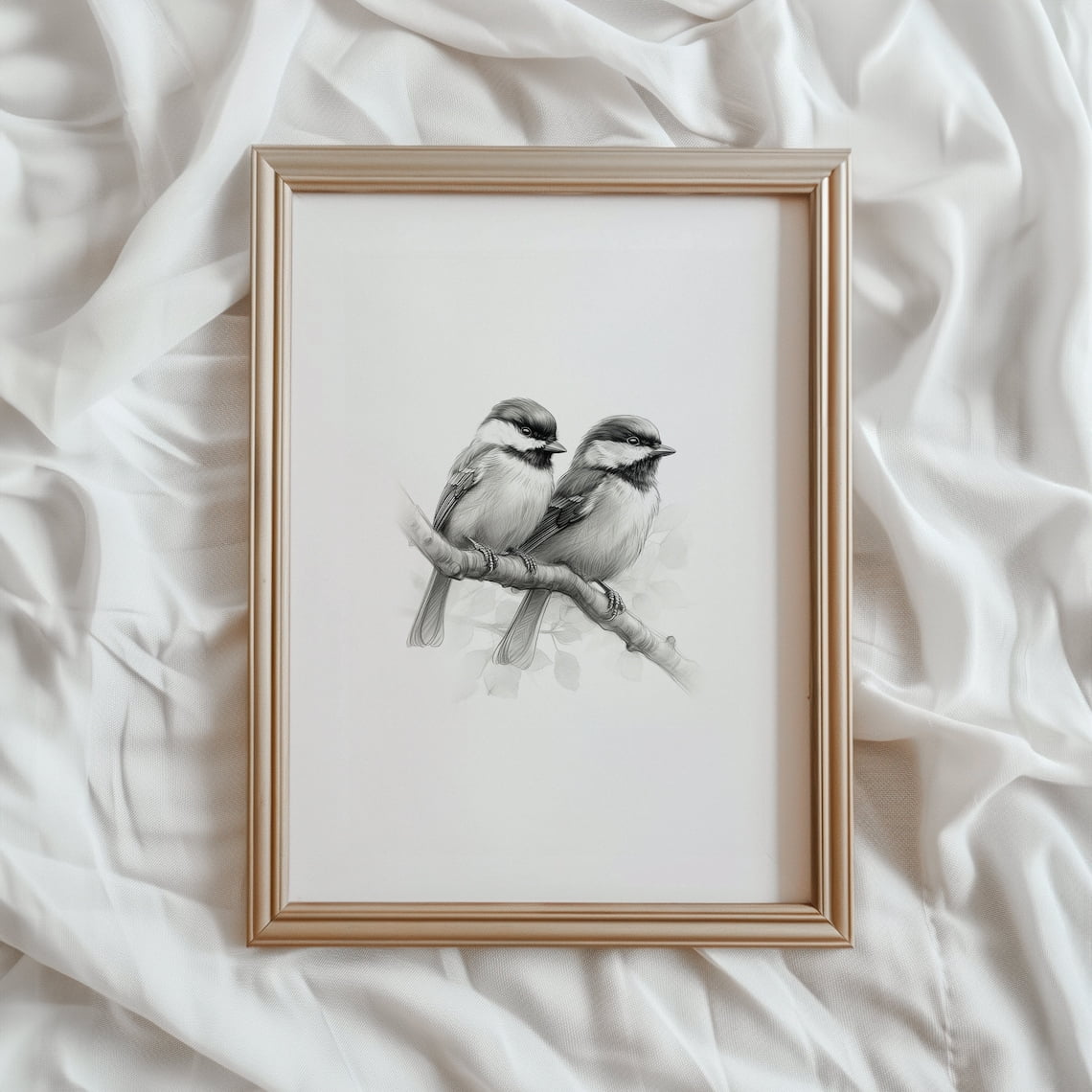 Modroom Chickadee Print Wall Art | Bird Sketch | Two Birds Digital ...