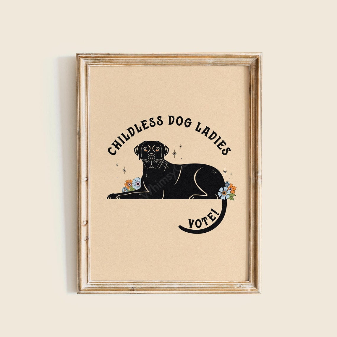 Modroom Childless Dog Lady Art Poster, Feminist Poster, Modern Decor ...