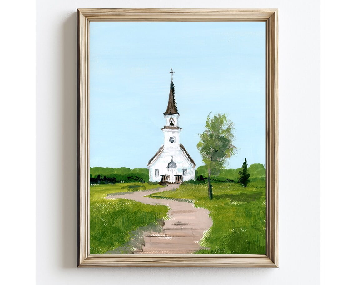 Modroom Church Old Chapel Fine Art Print Countryside Landscape White ...