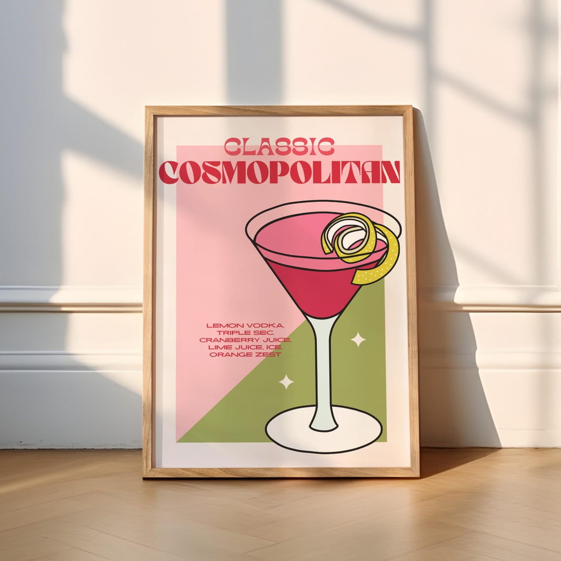 Modroom Classic Cosmopolitan Print | Cocktails (Kitchen Print, Kitchen ...