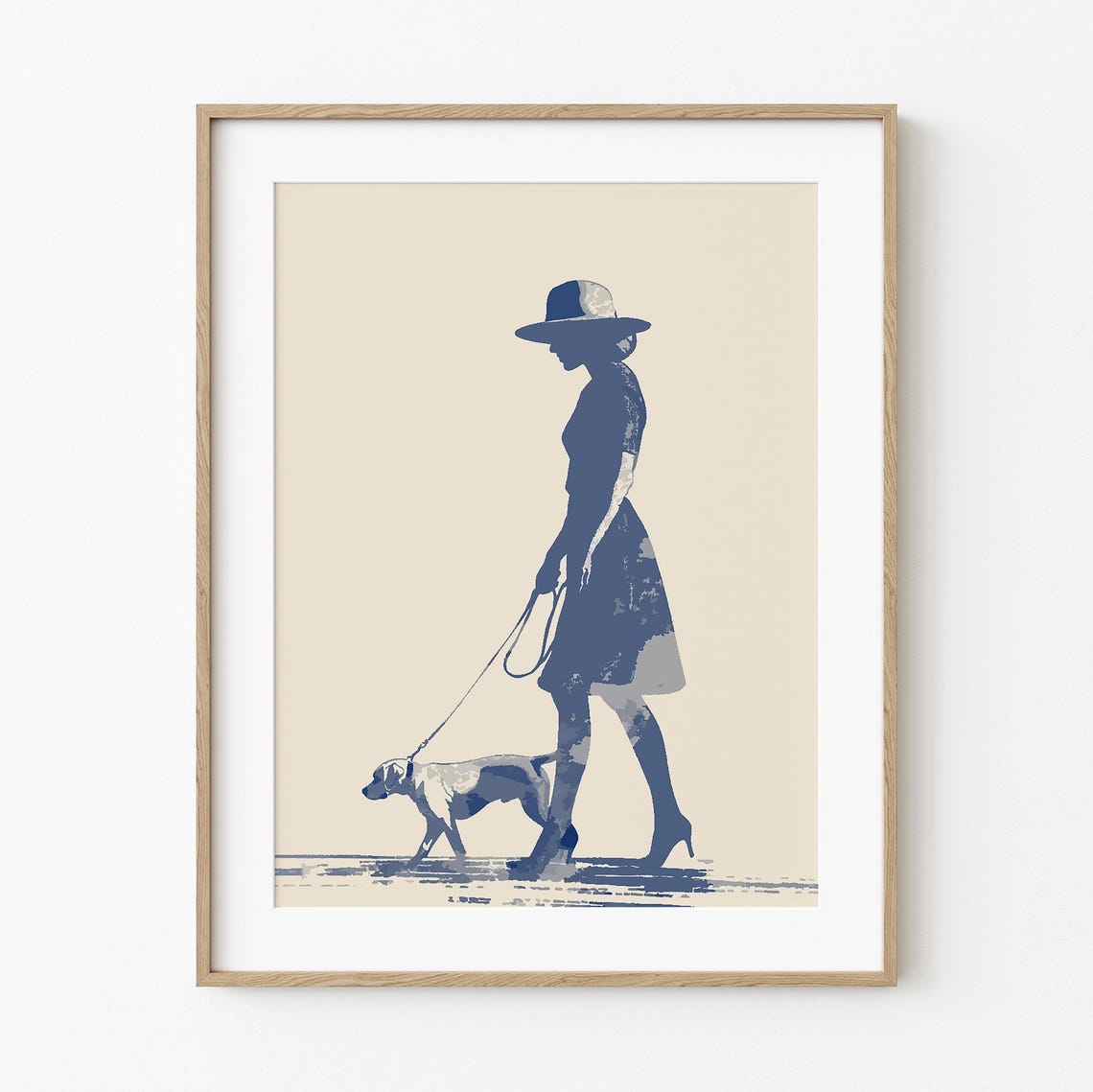 Modroom Classy Puppy Walker, Vintage Coastal Dog Poster, Classy Dog Mom ...