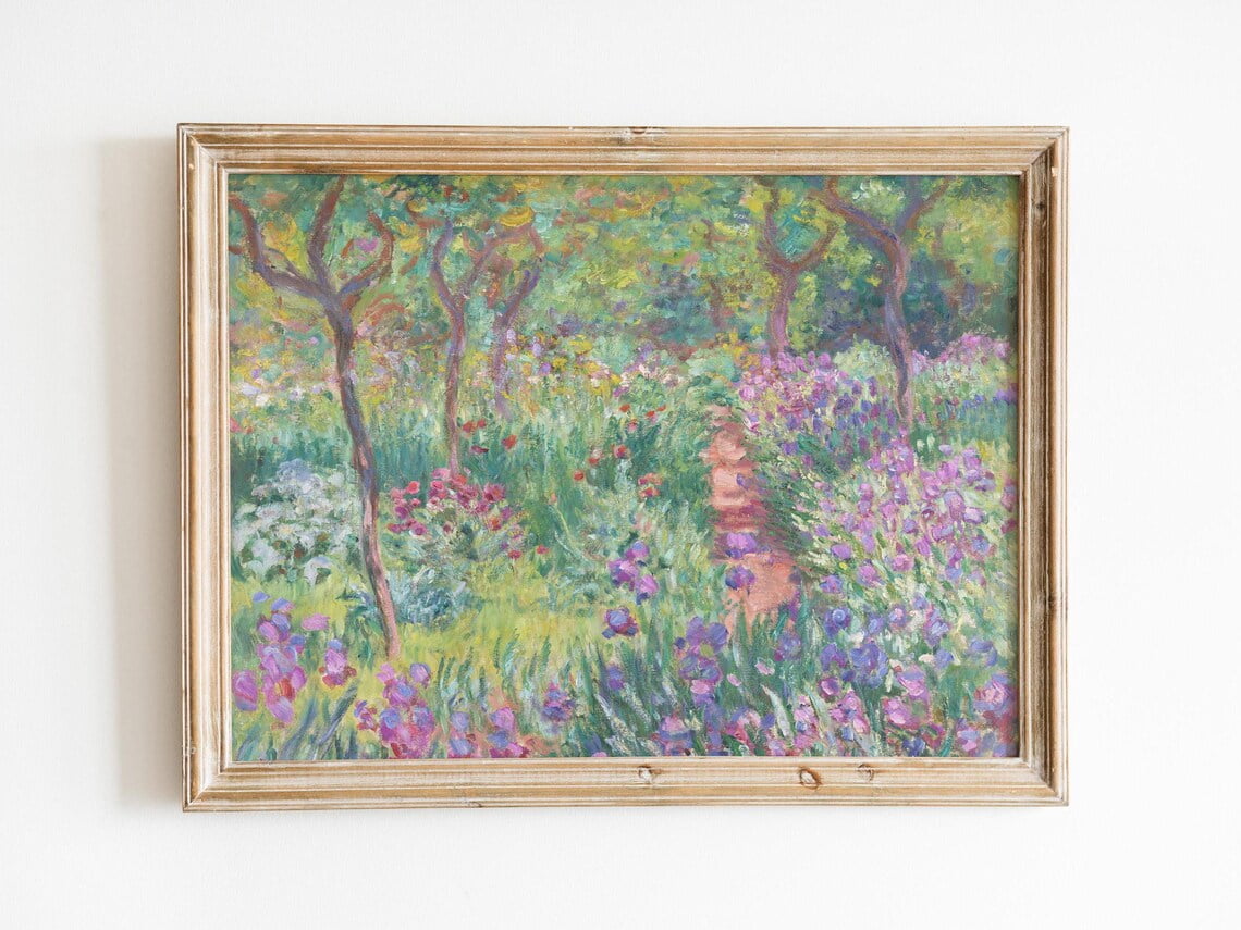 Modroom Claude Monet Floral Printists Garden Painting, Vintage Monet ...