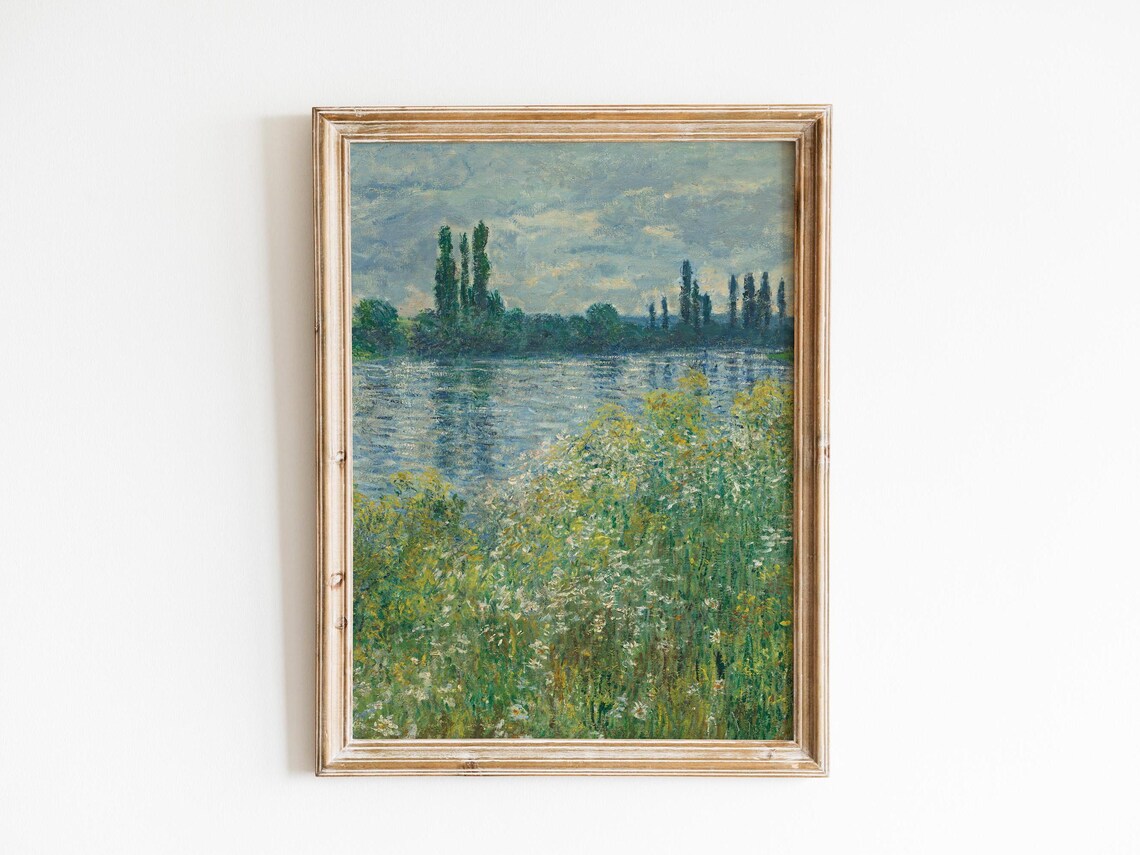 Modroom Claude Monet Landscape Print, Banks Of The Seine Vã©Theuil ...