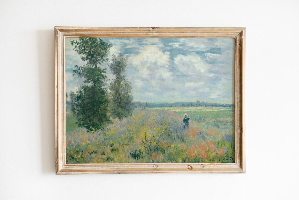 Modroom Claude Monet Landscape Print, Fields Near Argenteuil Painting ...
