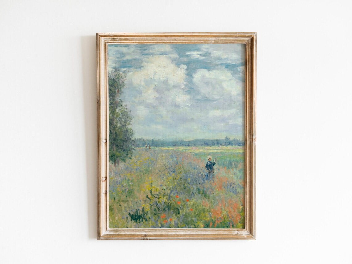 Modroom Claude Monet Landscape Print, Fields Near Argenteuil Painting ...