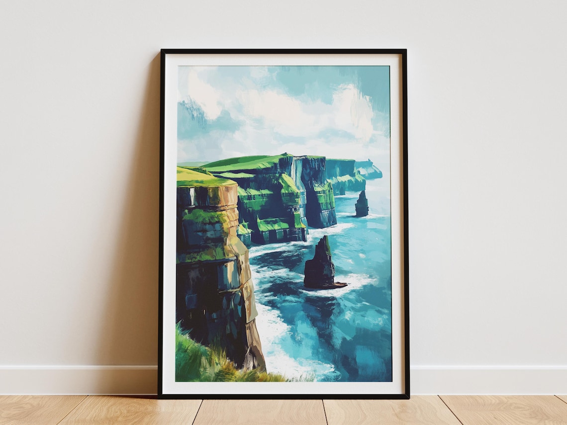 Modroom Cliffs Of Moher Ireland Poster Irish Landscape Art Print ...