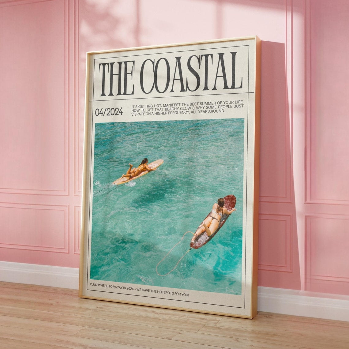 Modroom Coastal Cowgirl Wall Art Beachy Magazine Cover Trendy Newspaper ...
