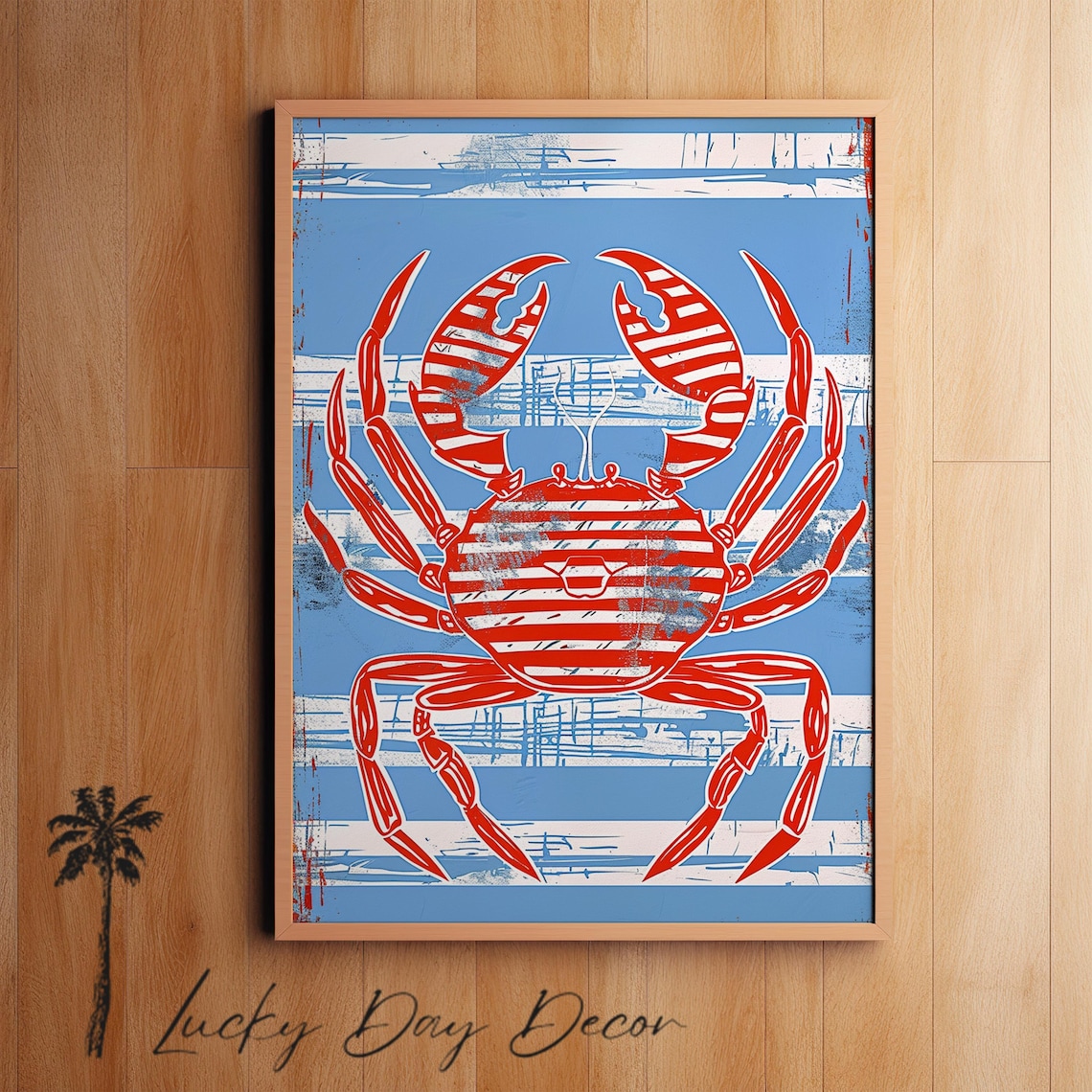 Modroom Coastal Crab Poster, Simple Sea Life Art, Ocean Inspired ...