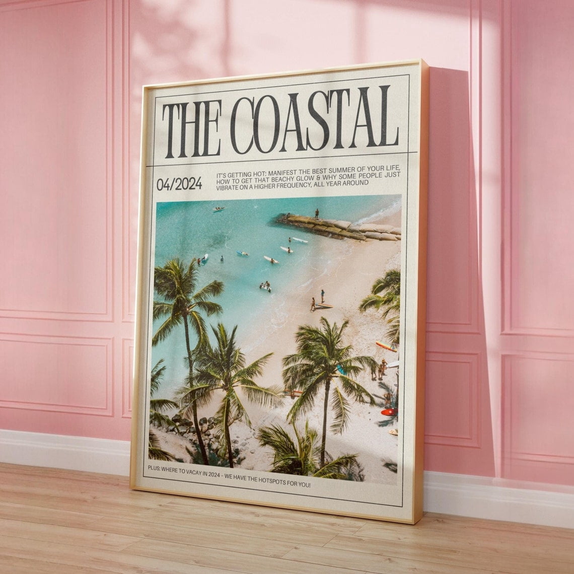 Modroom Coastal Magazine Cover Beachy Wall Art Retro Newspaper Preppy ...