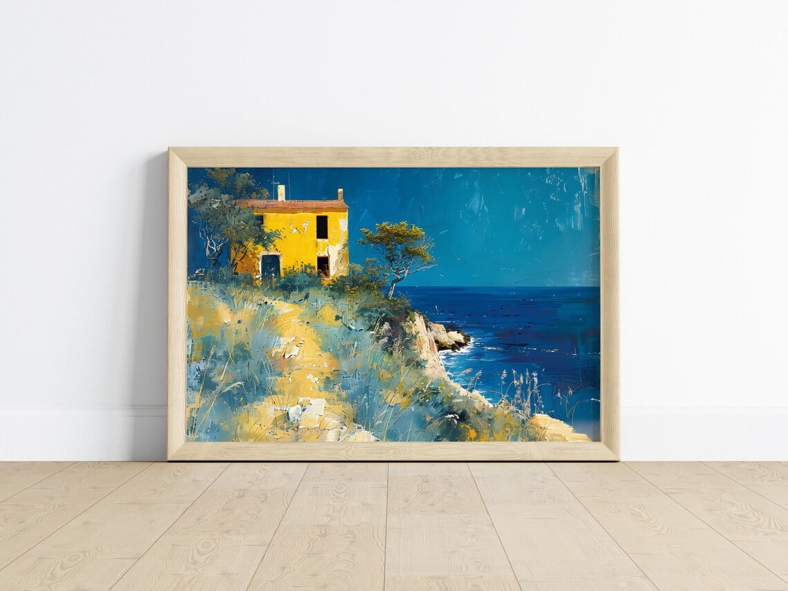 Modroom Coastal Sunset Art Print, Tropical Beach Cottage Wall Art ...