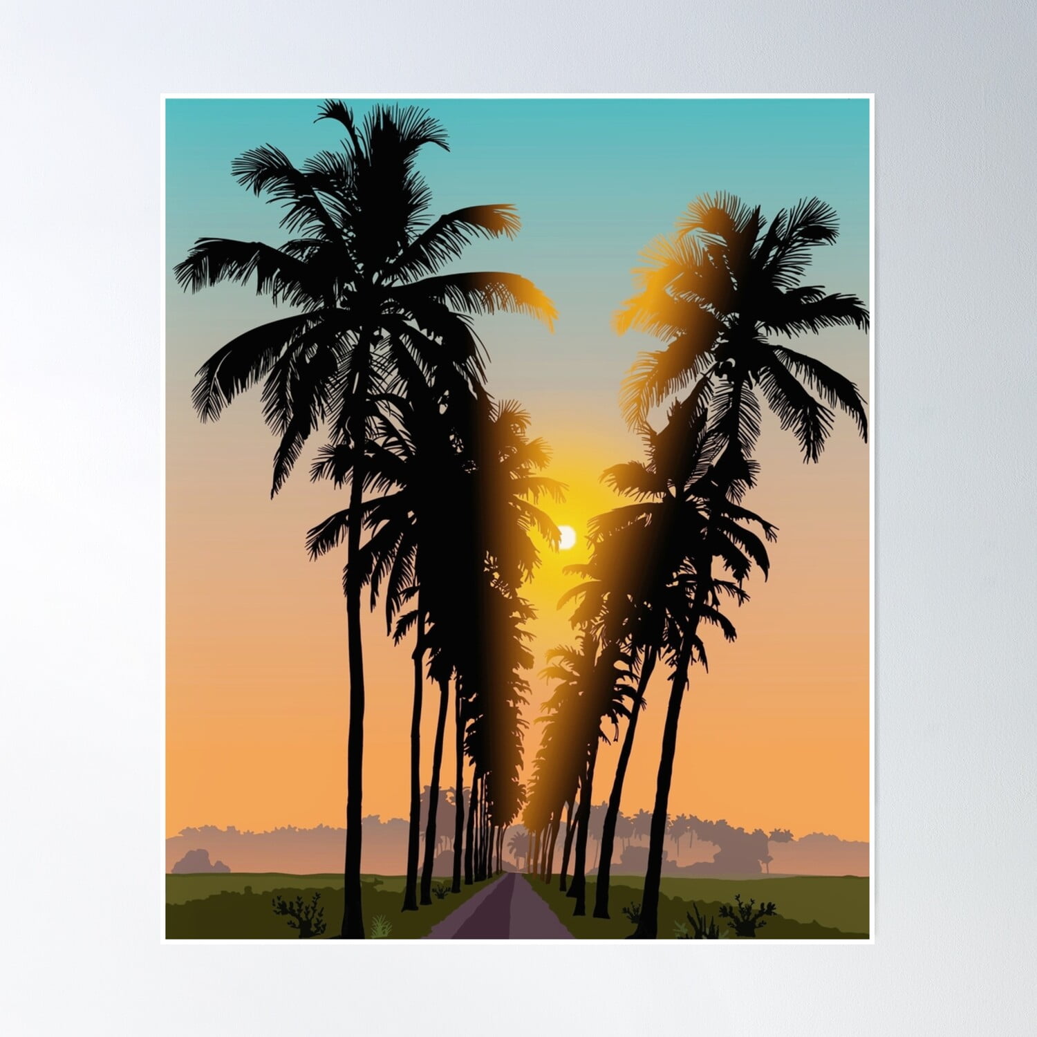Modroom Coconut Palm Trees Sunset Scenery - Goa Beachside Poster Wall ...