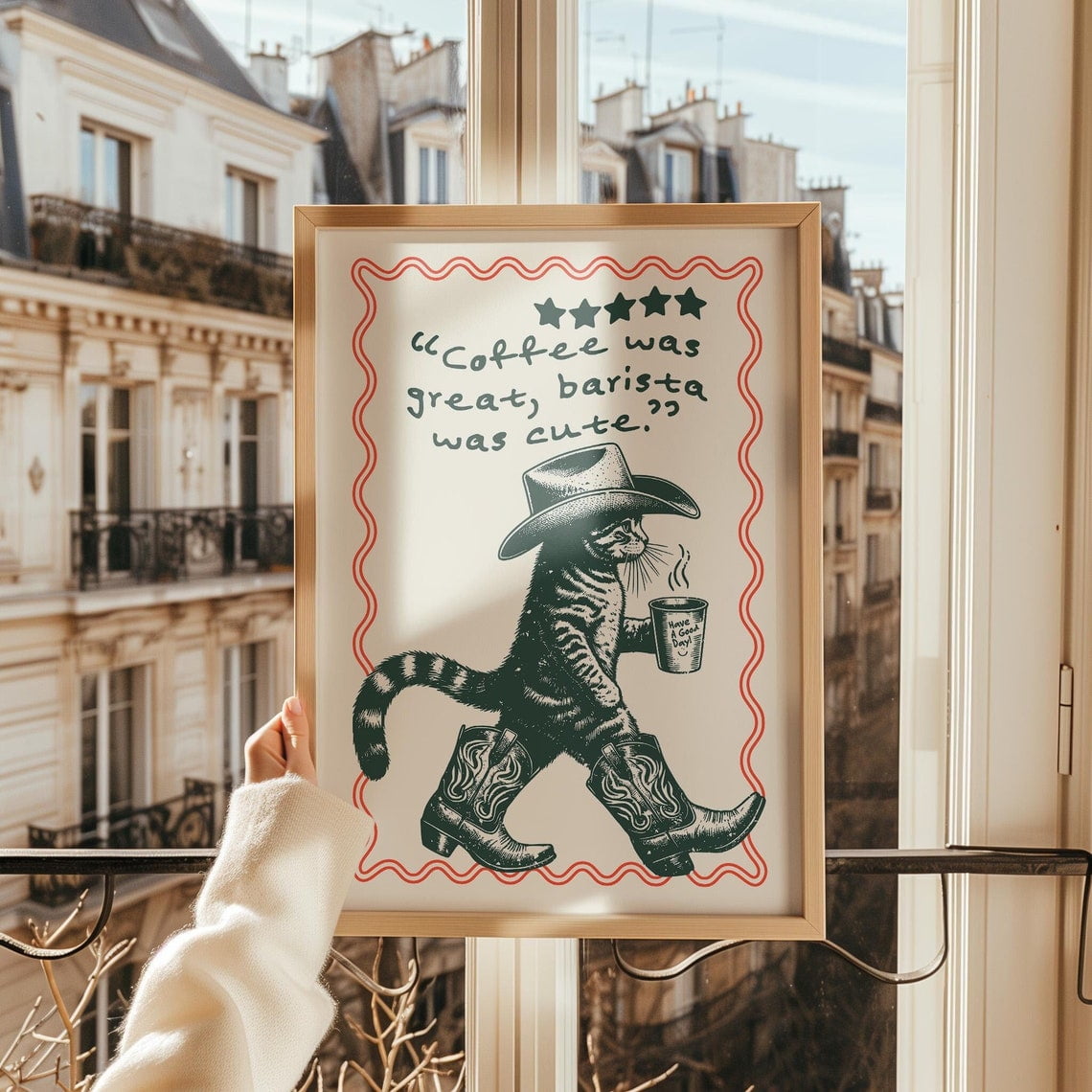 Modroom Coffee Corner Print, Cat Coffee Print, Coffee Cart Print ...