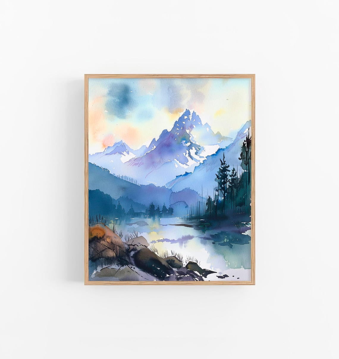 Modroom Colorado Landscape Watercolor Art Print Estate Park Landscape ...