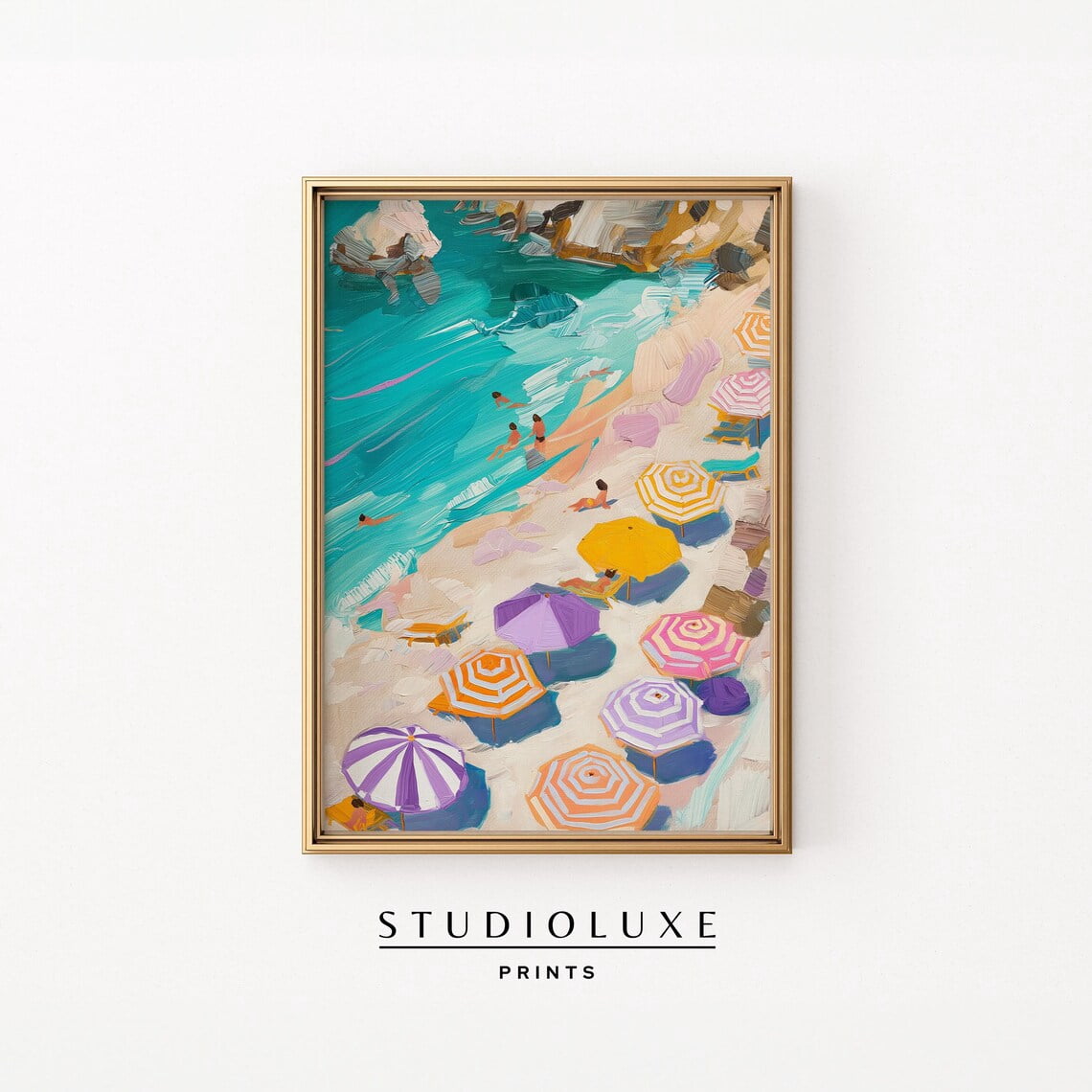 Modroom Colorful Beach Umbrellas Wall Art | Vibrant Summer Parasols ...