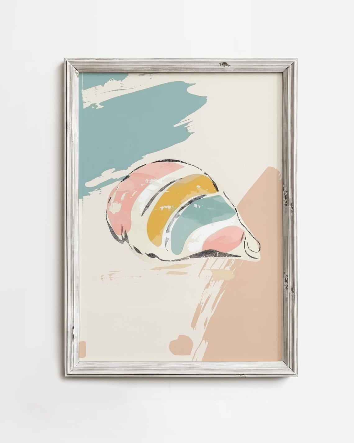 Modroom Colorful Conch Shell Poster, Pastel Ocean Decor, Simplistic ...