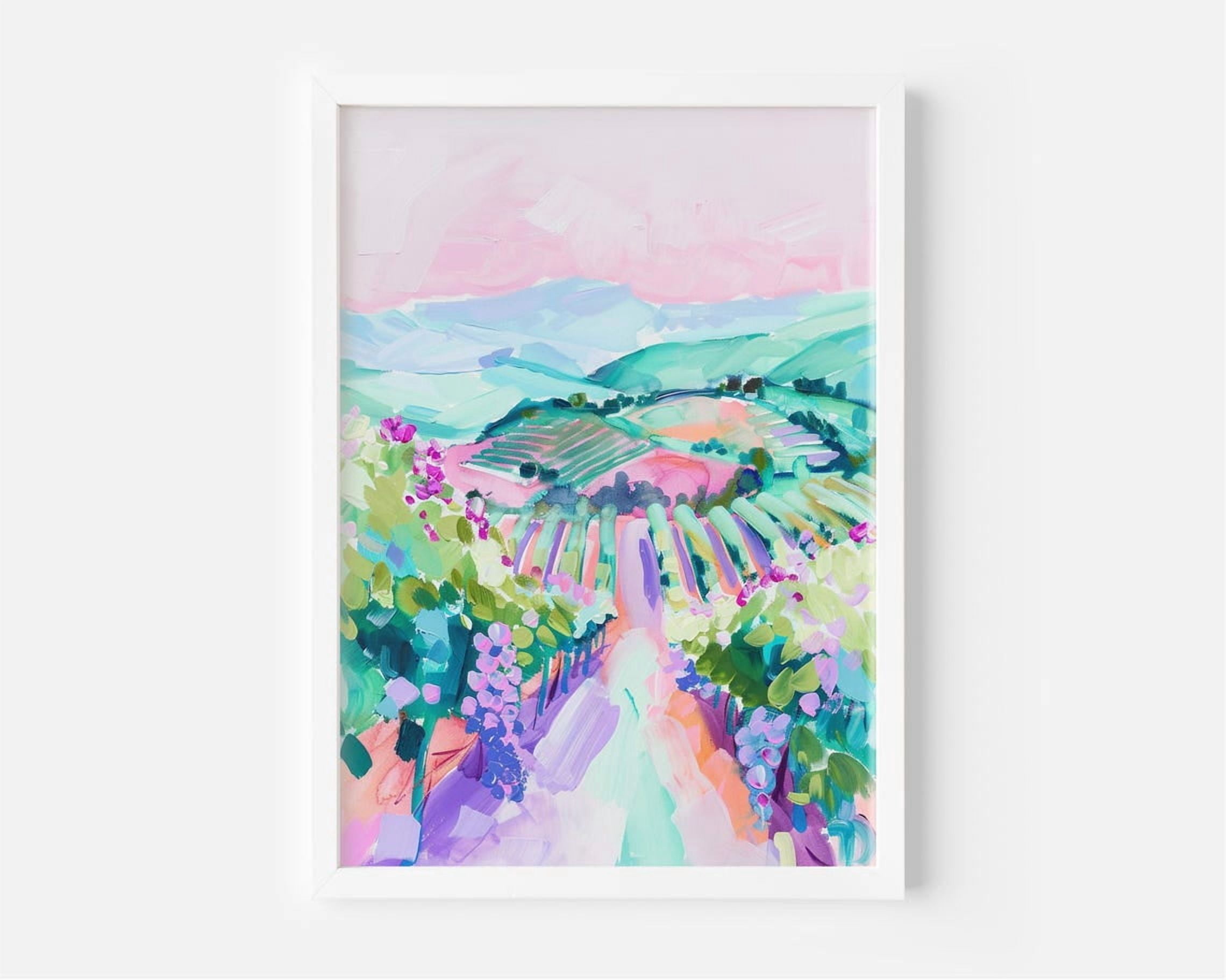 Modroom Colorful Napa Valley Vineyard, Pastel Landscape, California ...