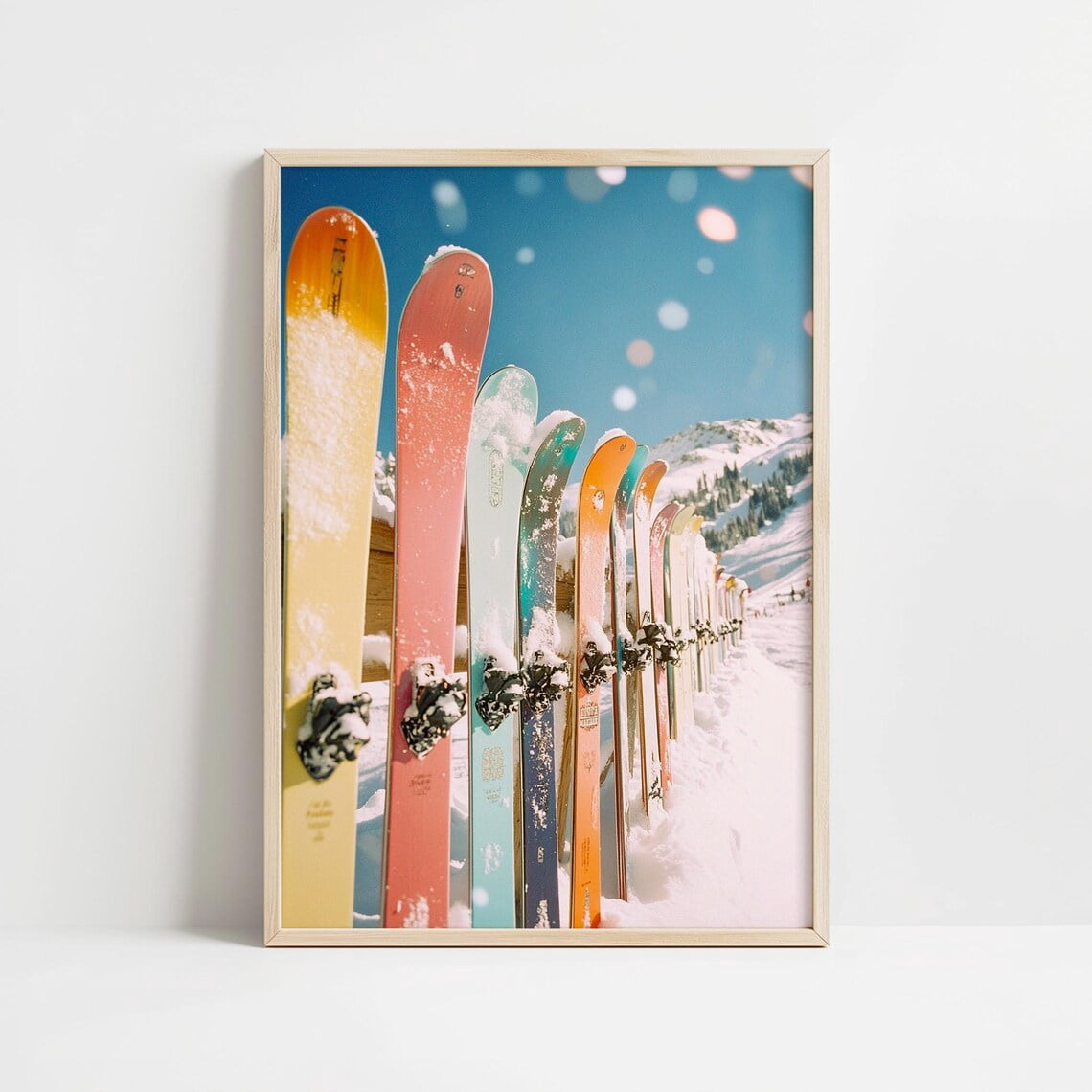 Modroom Colorful Retro Ski Wall Art | Vibrant Mountain Decor Snowy Ski ...