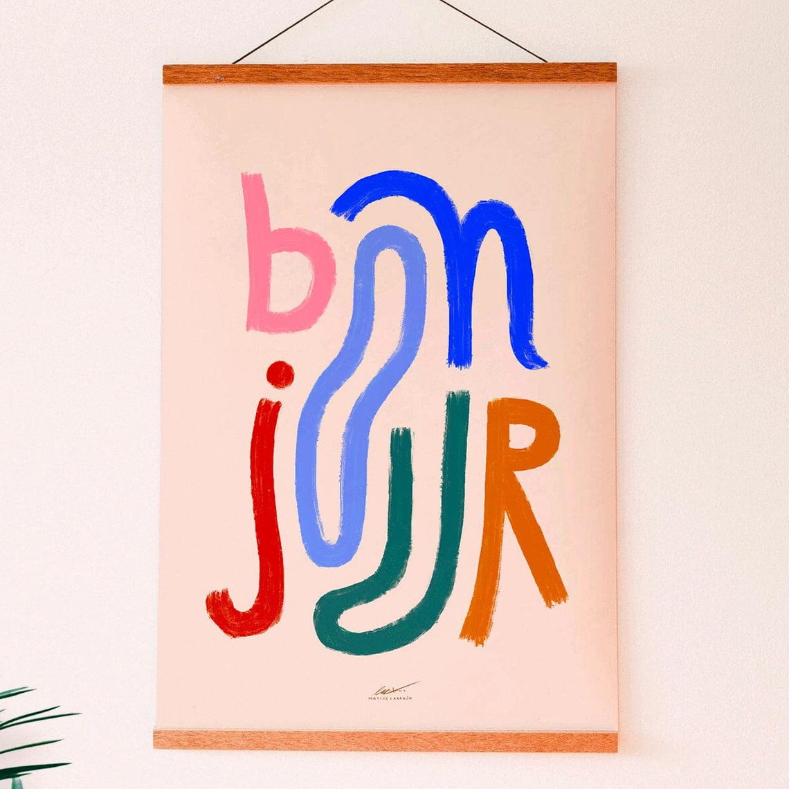 Modroom Colorful Typographic Illustration With French Greeting, Wall ...