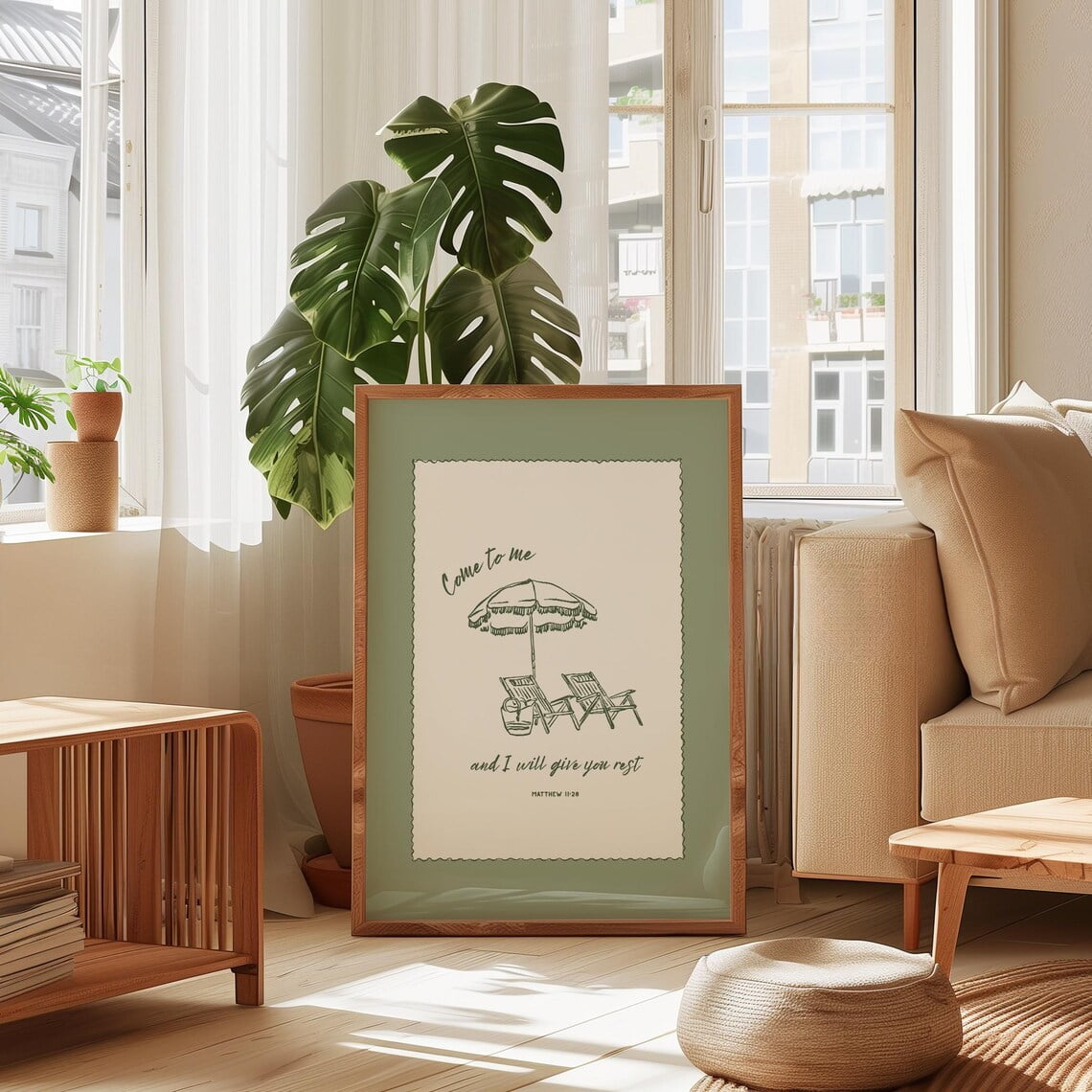 Modroom Come To Me And I Will Give You Rest Modern Scripture Poster ...