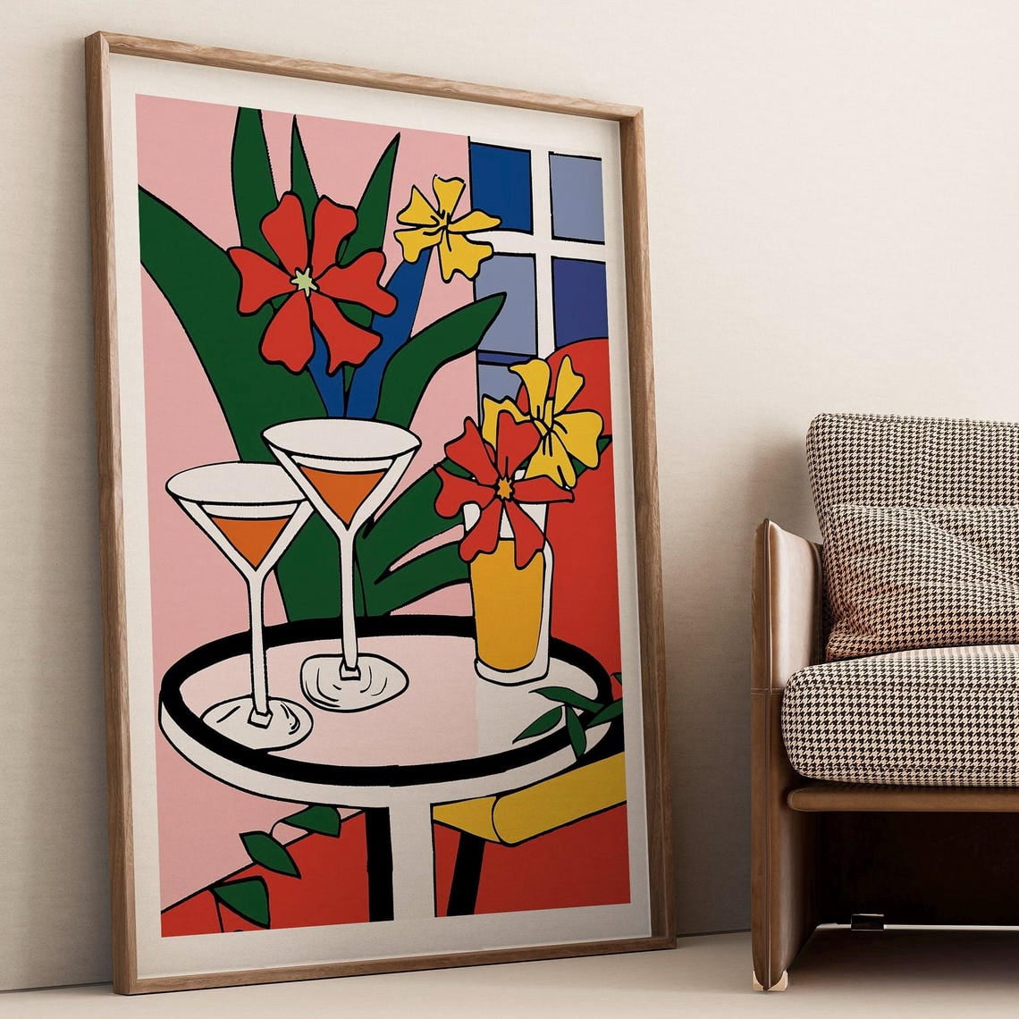 Modroom Contemporary Pop Art Cocktail Print | Vibrant Minimalist Wall ...