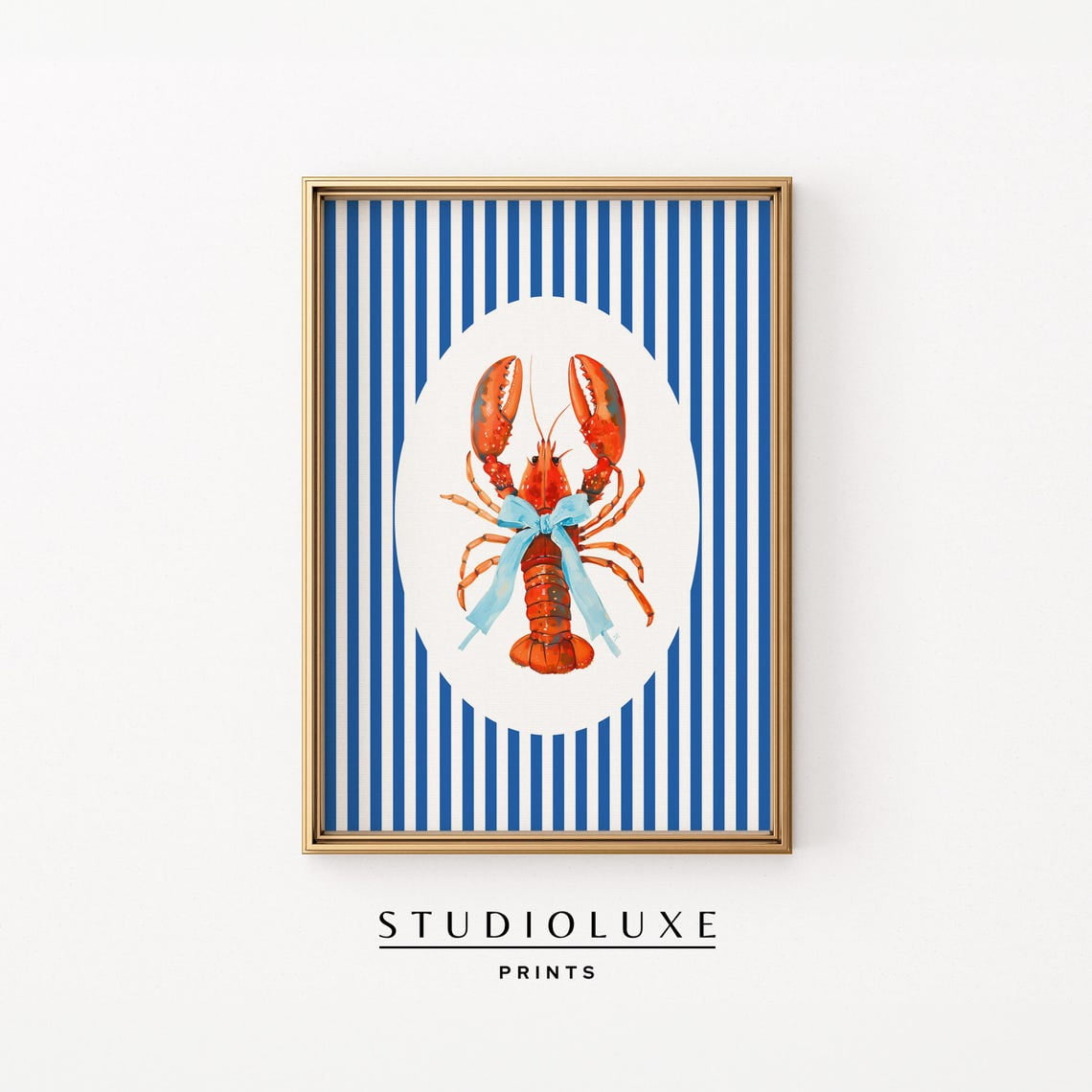 Modroom Coquette Bow Lobster Print | Coastal Wall Art | East Coast ...