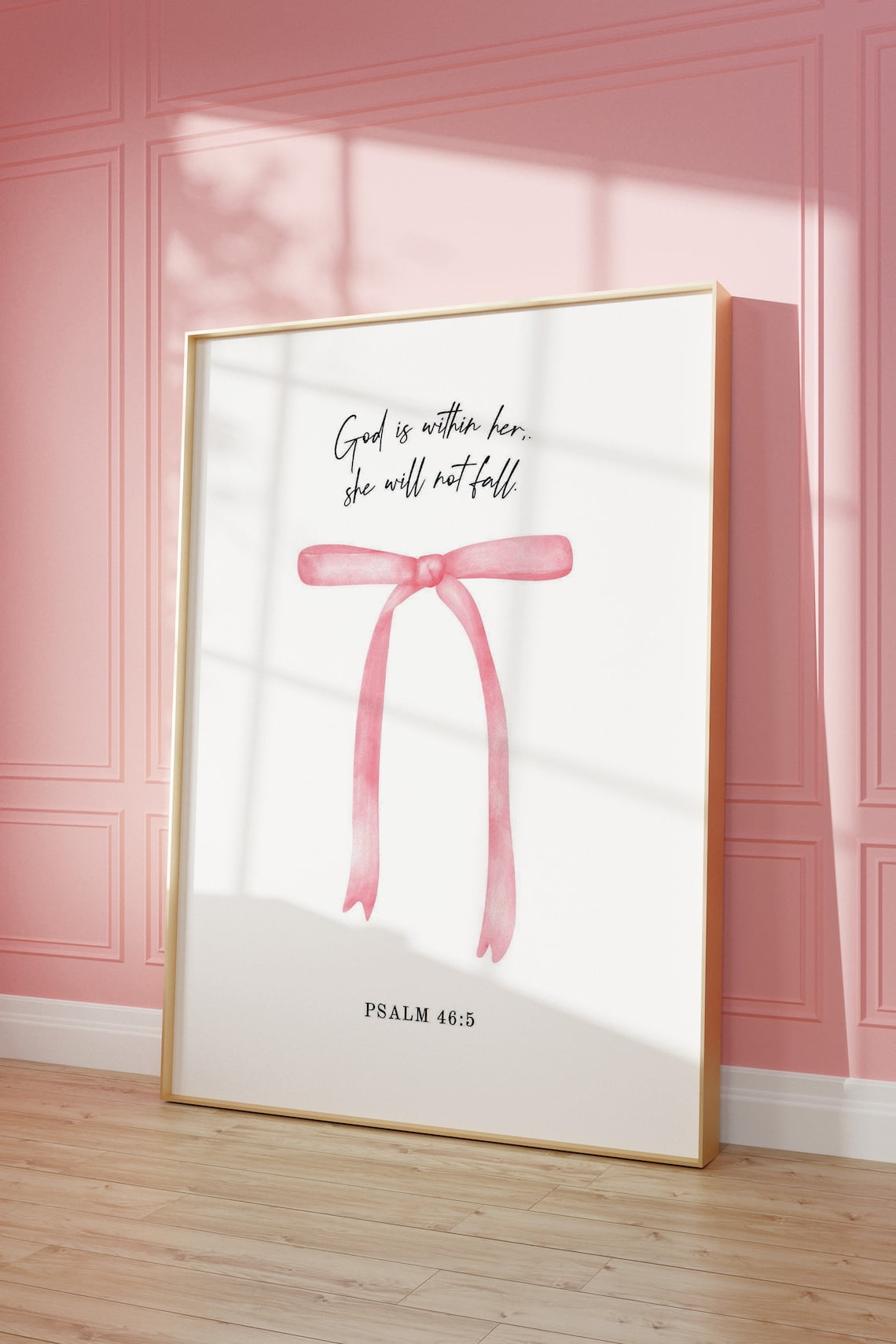 Modroom Coquette Trendy Christian Psalm 46 Scripture Sign With Pink Bow ...