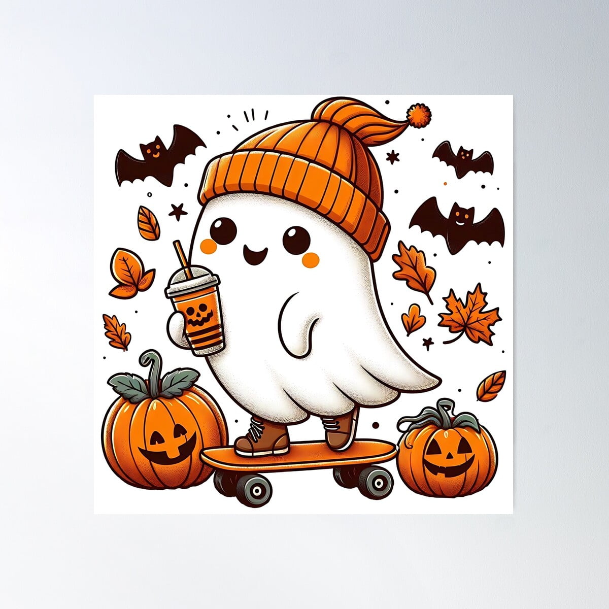 Modroom Costume Party Fall Ghost Poster, Modern Decor, 16x16 UNFRAMED ...