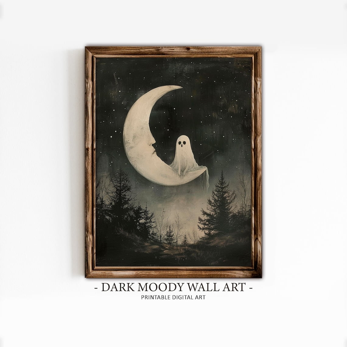 Modroom Costume Party Moon Ghost Print, Costume Party, Dark Academia ...